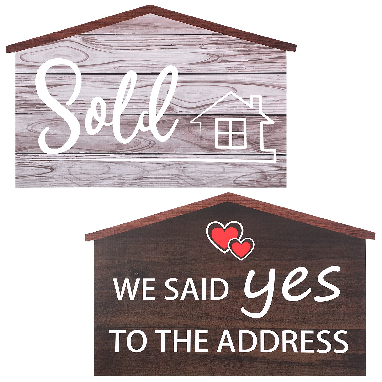 Amazon.com : Real Estate Sold Sign for New Homeowners, 16.7 Inch House ...