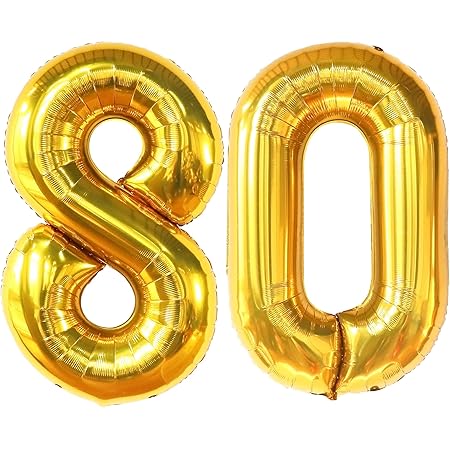 Amazon.com: 15 Pack 80th Birthday Balloons Gold and Black Party ...