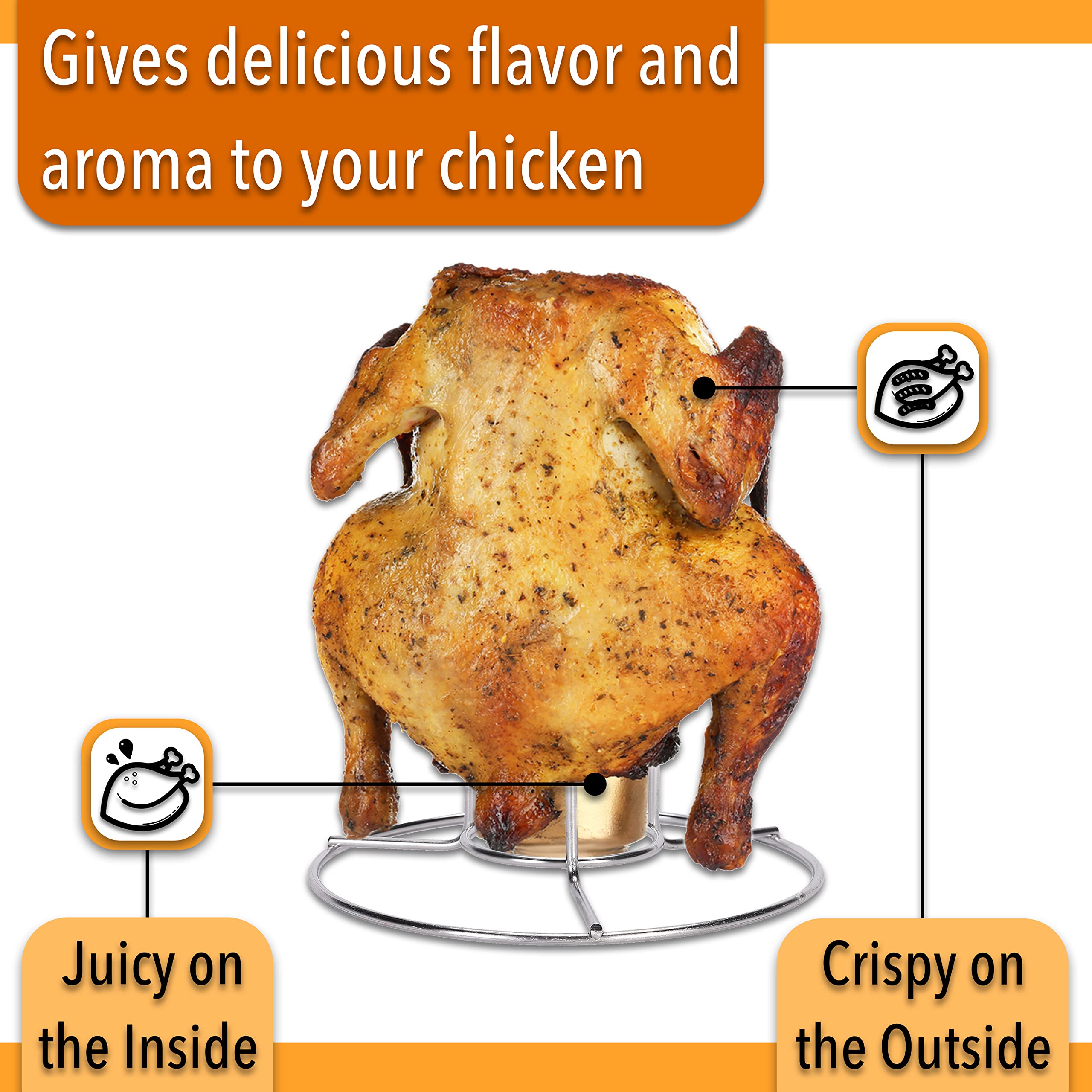 Snapklik.com : Beer Can Chicken Holder, Stainless Steel, Beer Butt ...