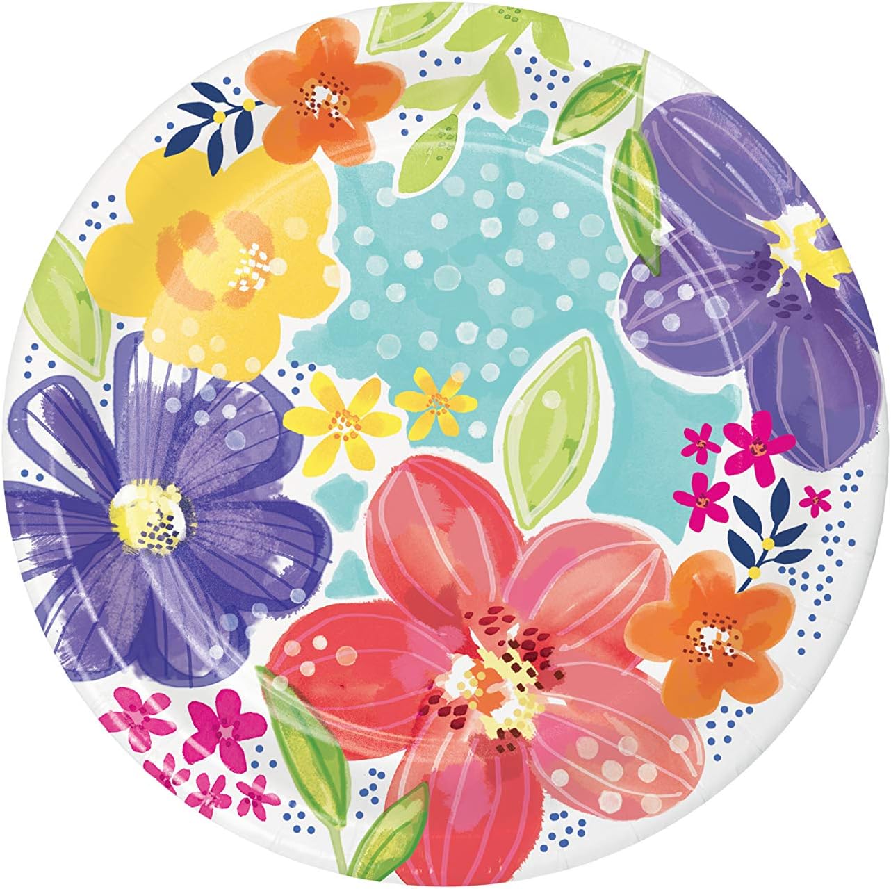 Amazon.com: Spring Floral Paper Plates, 24 ct : Health & Household