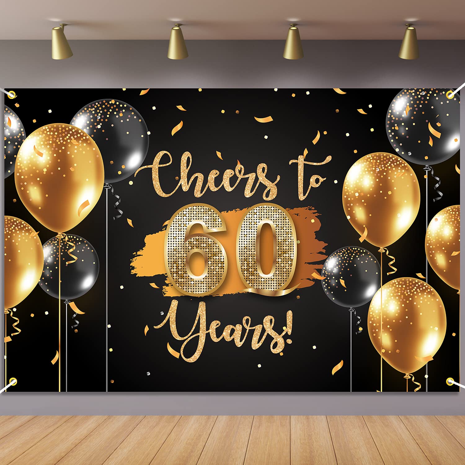 Buy Cheers to 60 Years Backdrop Banner Happy 60th Birthday Background ...