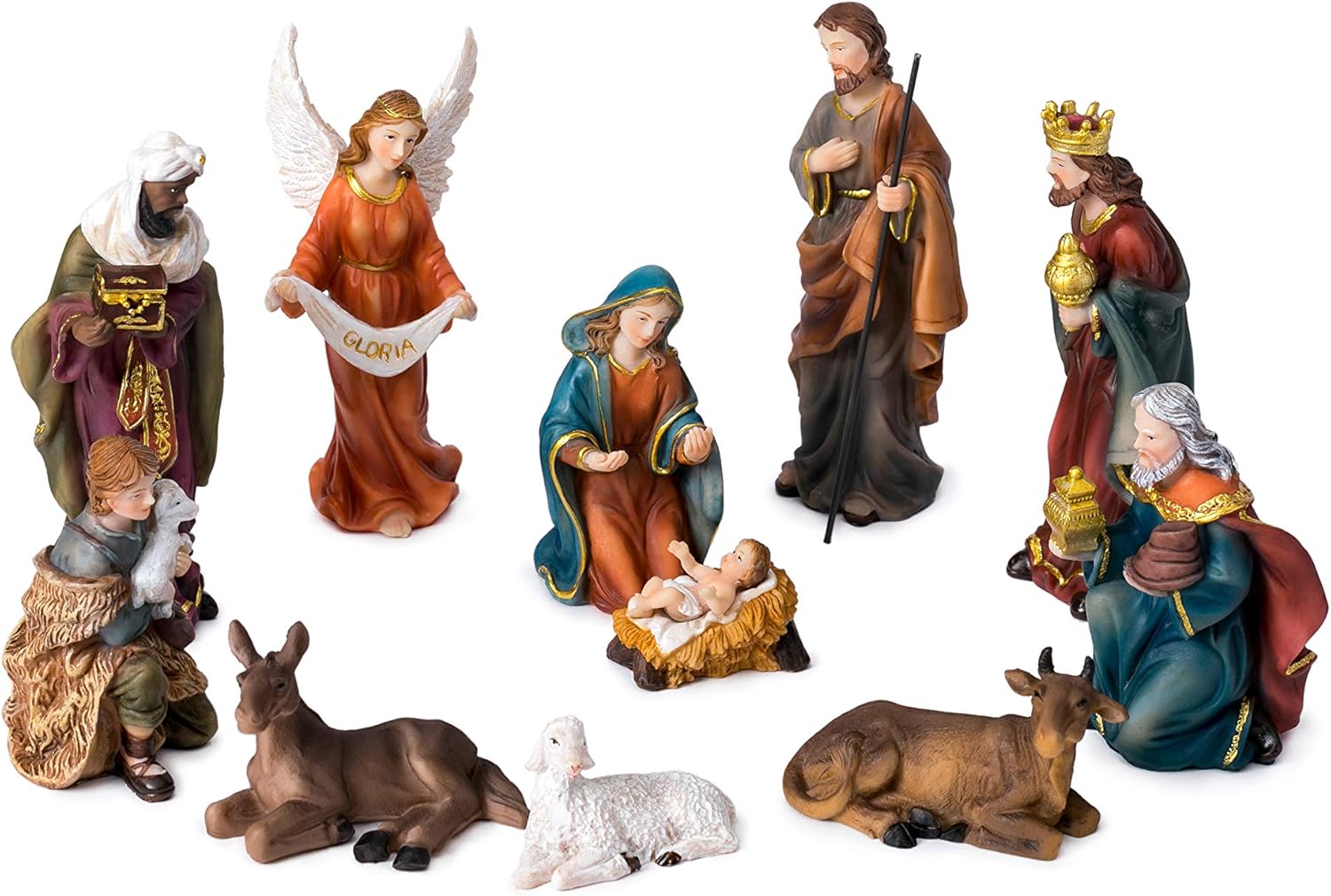 Amazon.com: Joystarcraft Christmas Jesus Nativity Set Resin Hand ...