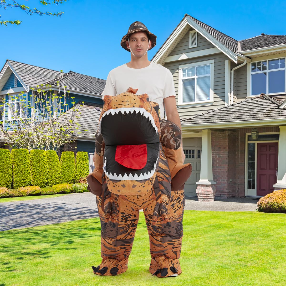Snapklik.com : GOOSH Inflatable Dinosaur Costume Adult Halloween Blow ...
