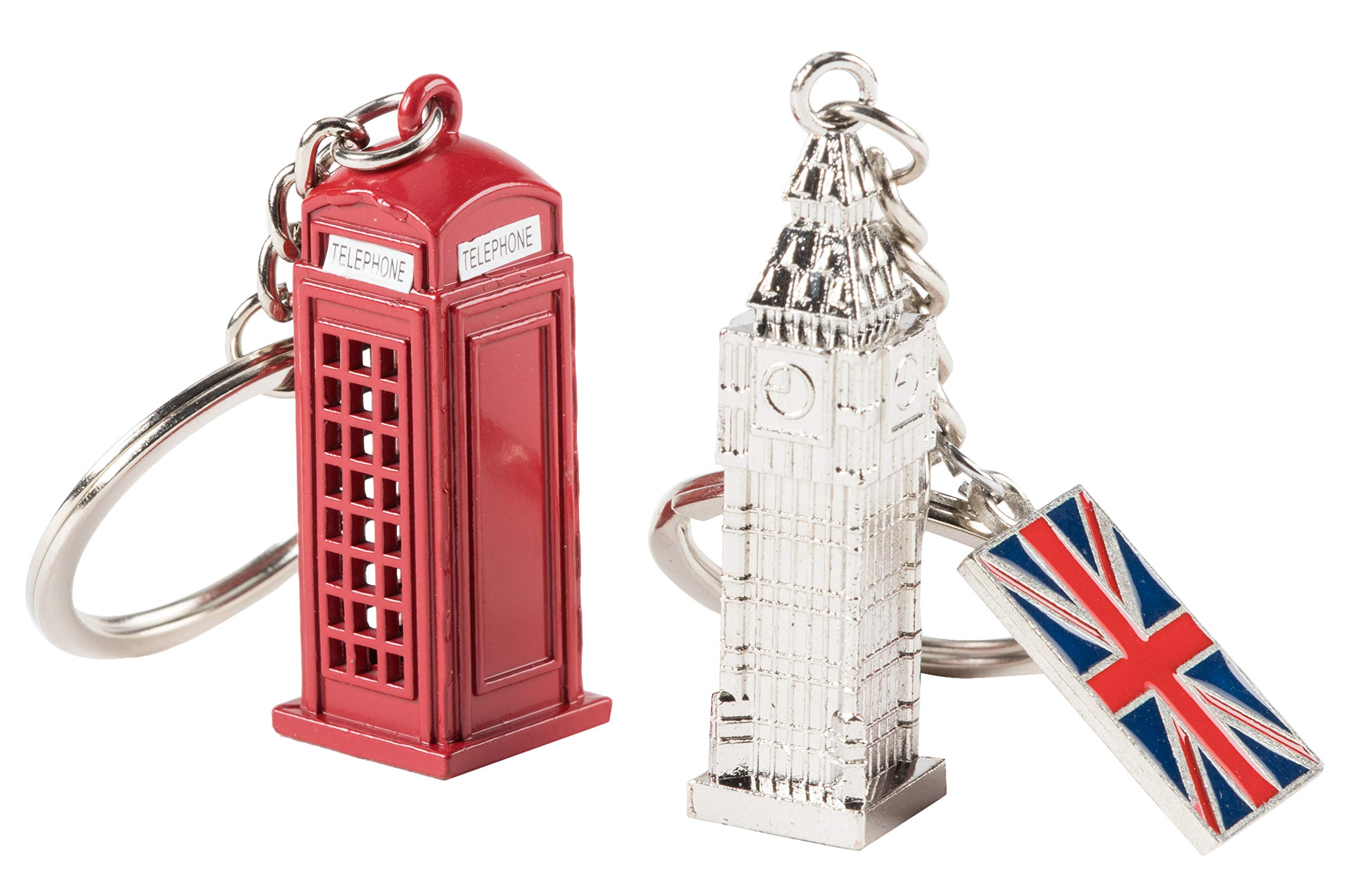 London Keychains - 6-Pack Souvenir Key Rings, 6 Assorted Designs ...