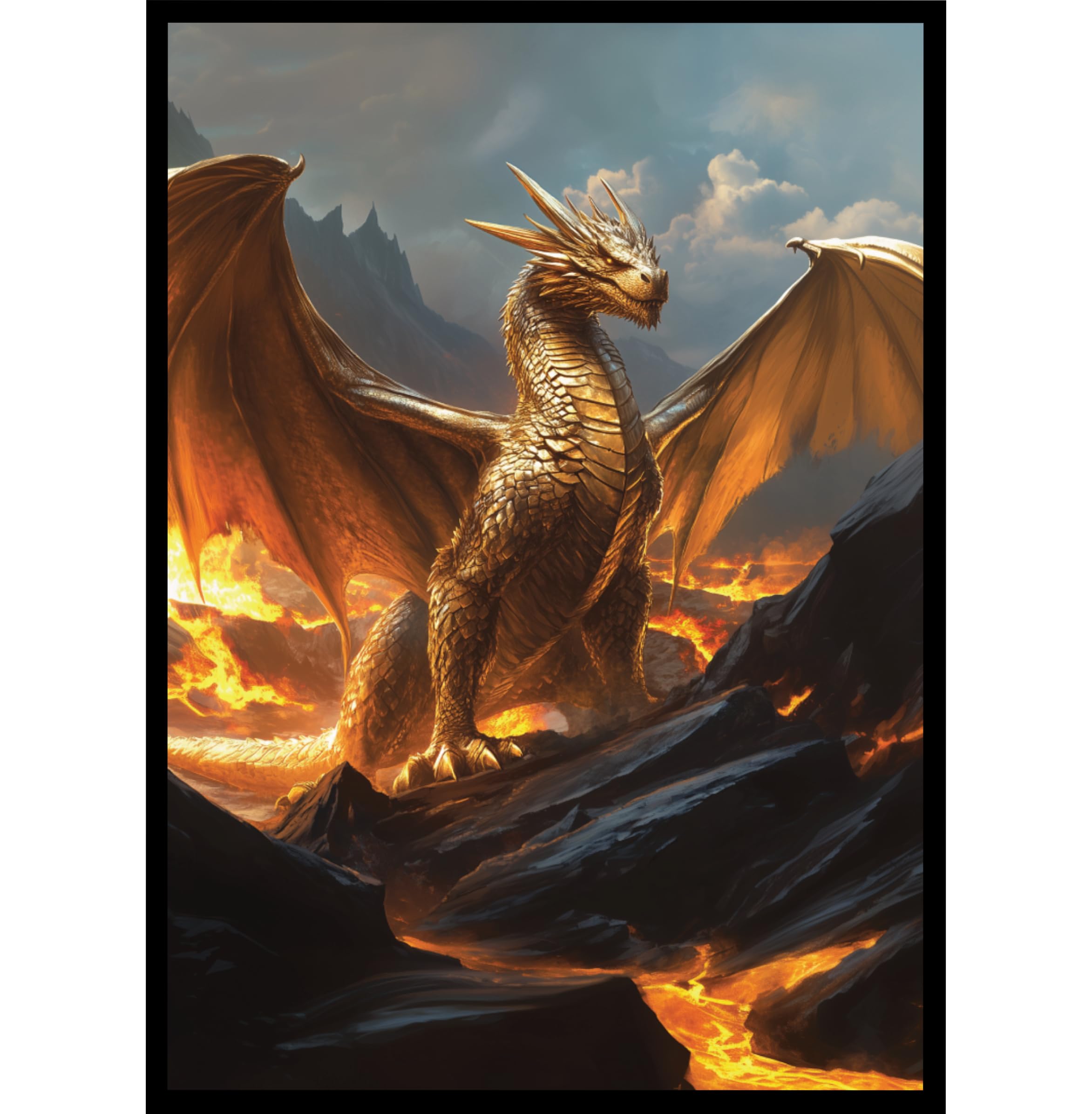 Amazon.com: Digital Sorcery Studio Ancient Brass Dragon Card Game Sleeves - 102 Pack ...