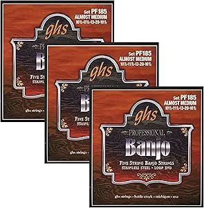 Amazon.com: GHS Strings - 5-String Banjo Strings - Stainles Steel - Loop End - Almost Medium ...