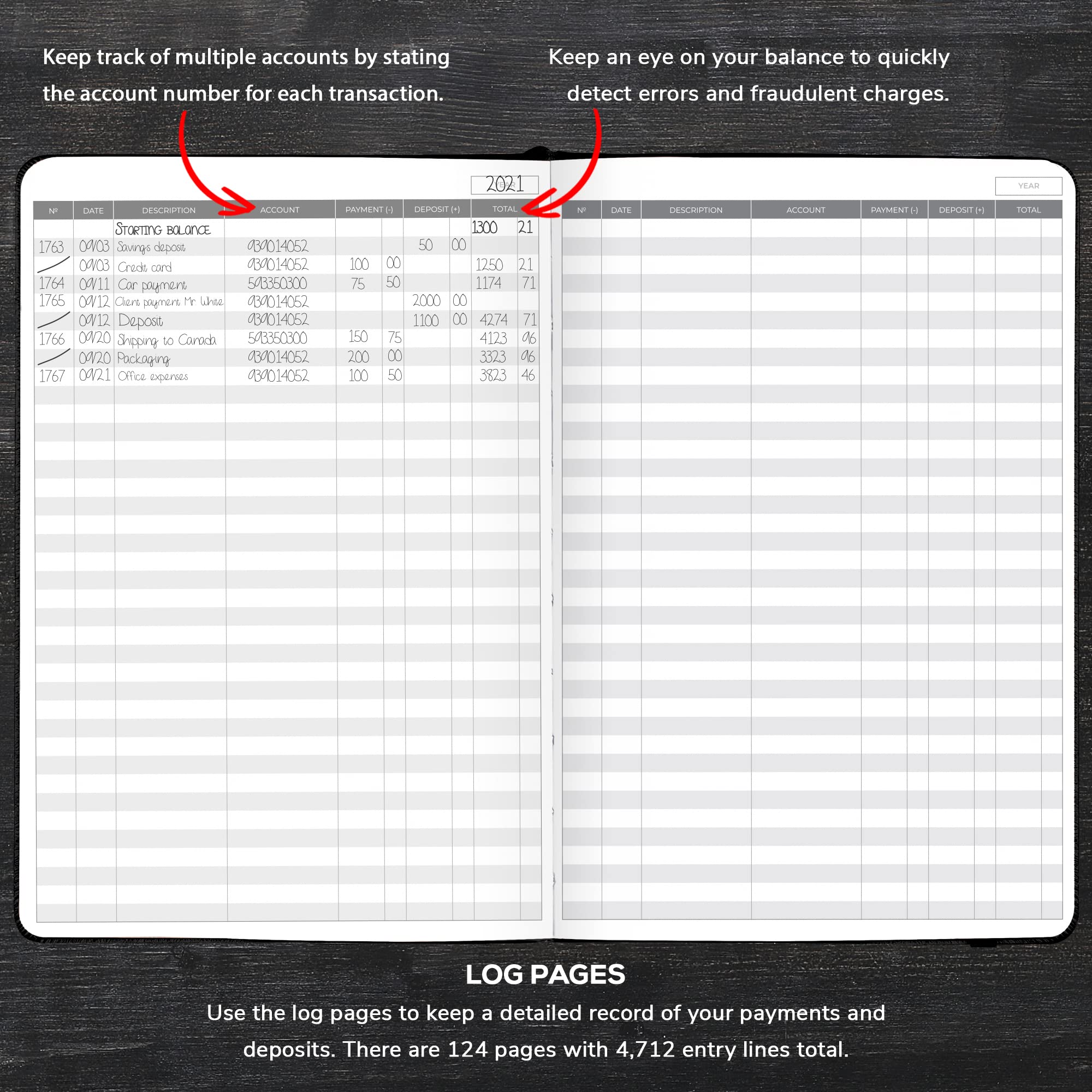Snapklik.com : Clever Fox Accounting Ledger Book Accounting Book For ...