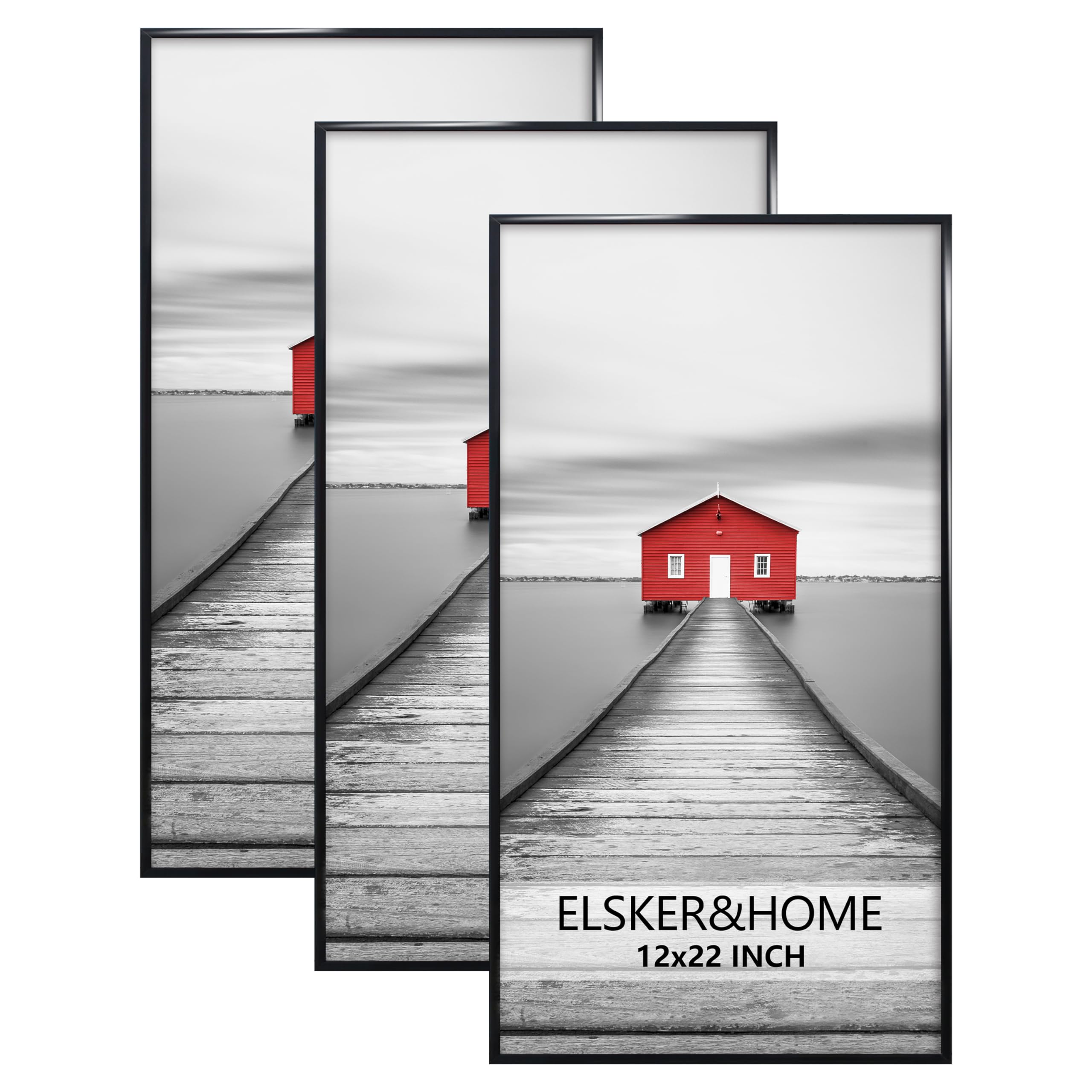 Amazon.com - ELSKER&HOME 12x22 Poster Frame 3 Pack, Black 12x22 Picture ...