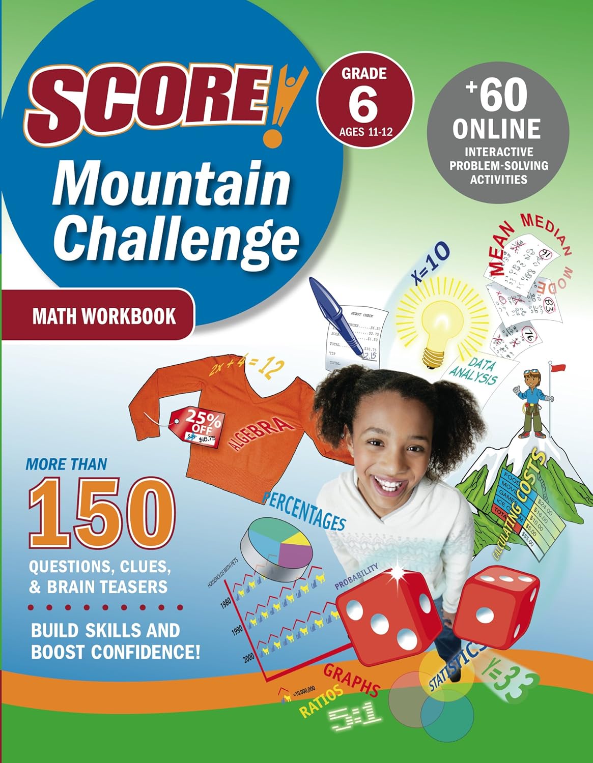 Amazon.com: SCORE! Mountain Challenge Math Workbook, Grade 6 (Ages 11 ...