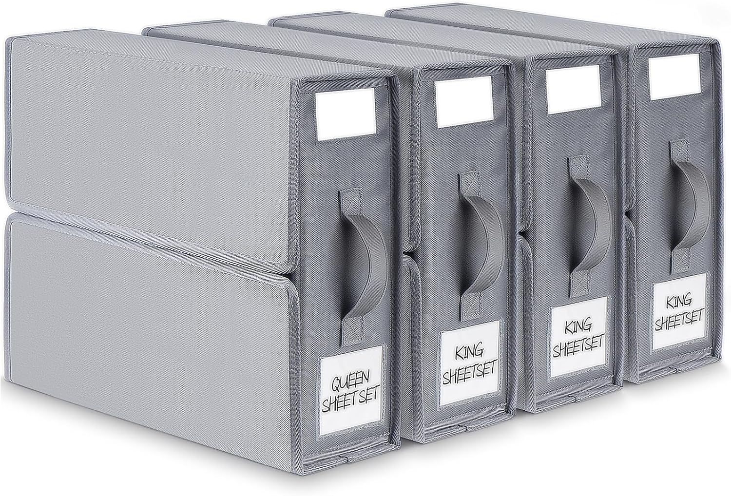 BIKTIC SheetCube Bed Sheet Organizers and Storage,4 Pack Sheet Folder ...