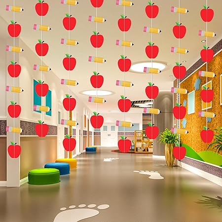 Amazon.com: Whaline Back to School Felt Pom Banner 8.2 Ft Cute 3D ...