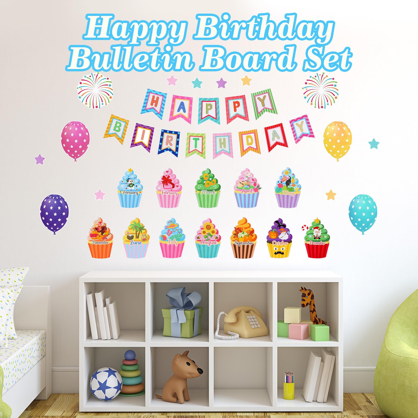 Snapklik.com : 43-Piece Happy Birthday Bulletin Board Set, Classroom ...
