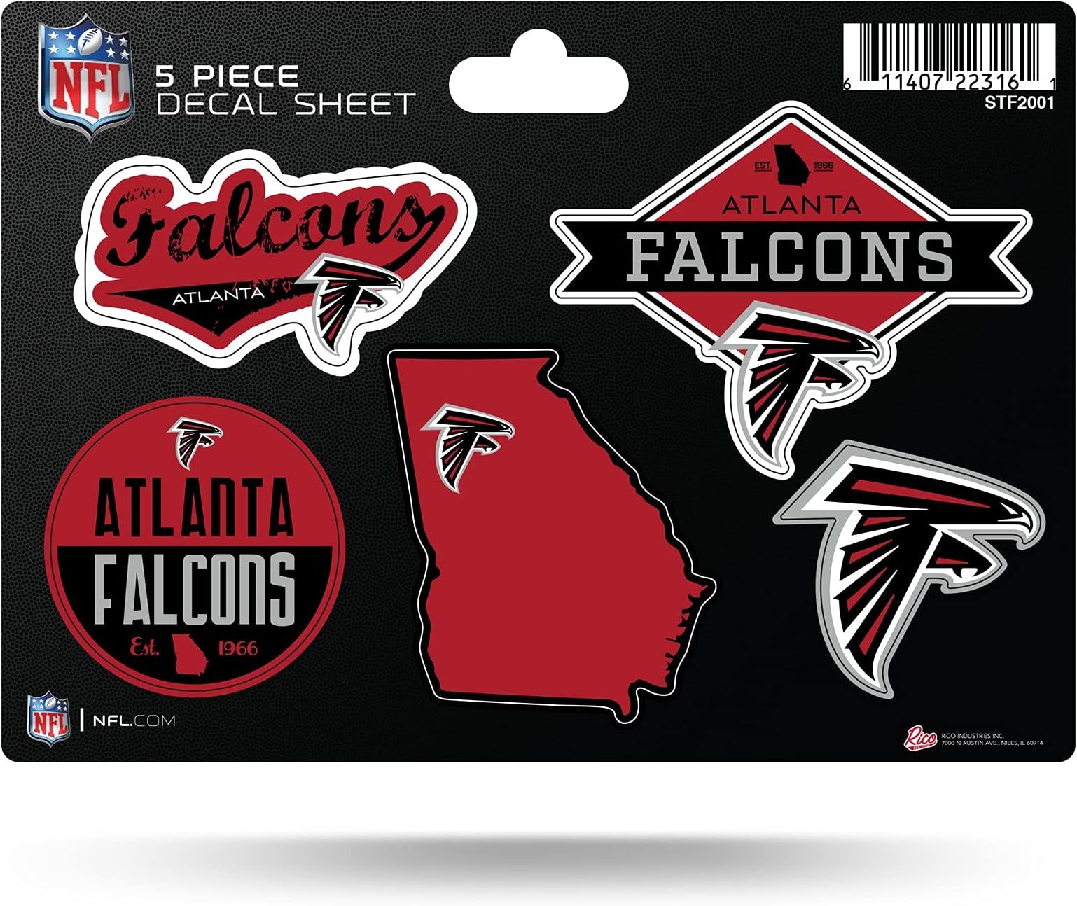 Amazon.com: WinCraft NFL Decal Sticker Multi Use 6 Set 19x14cm Atlanta ...