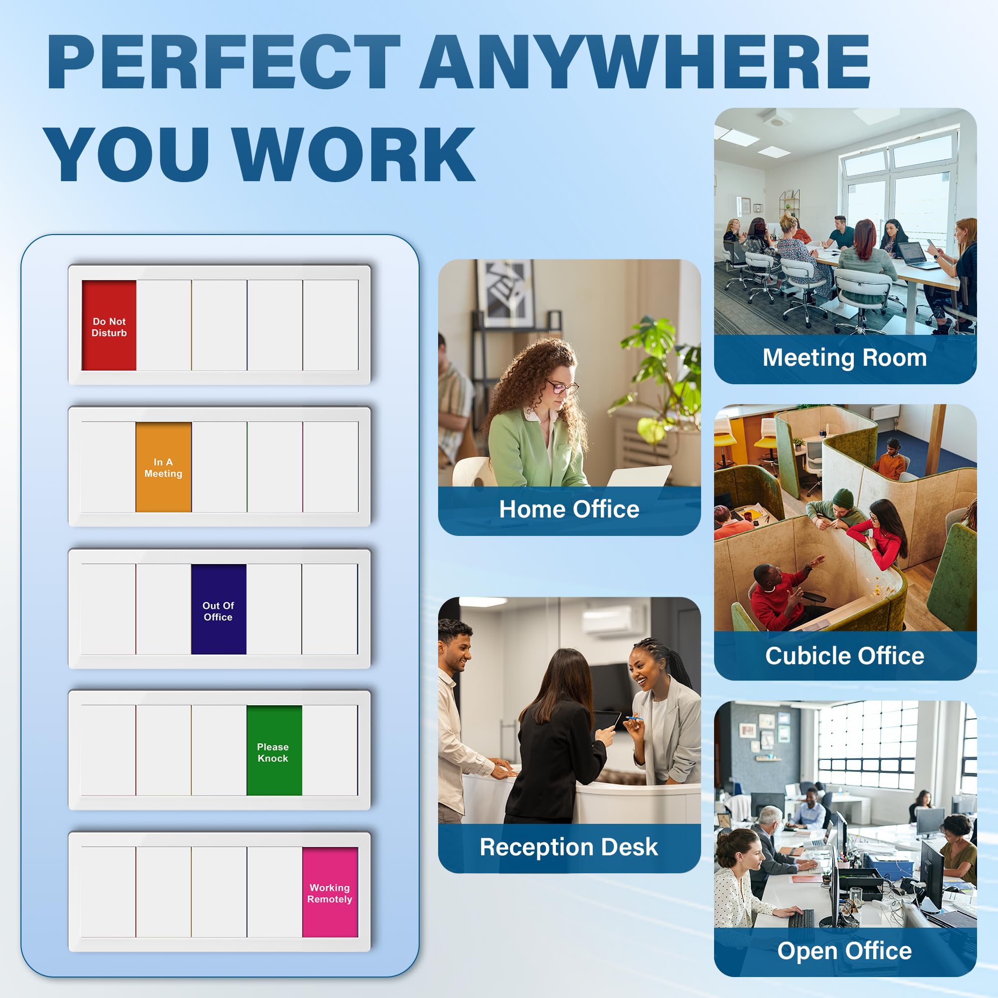 Snapklik.com : Do Not Disturb Desk Sign, 5 Option Status Indicator ...