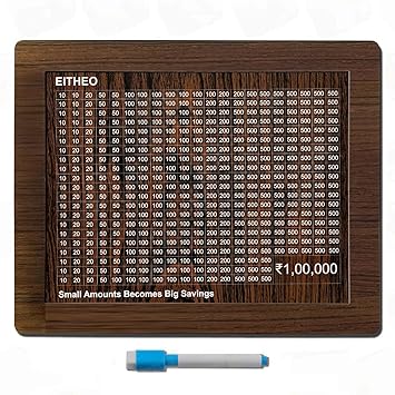 Buy Eitheo Wooden Piggy Bank | 1 Lakh Money Saving Box with Numbers ...