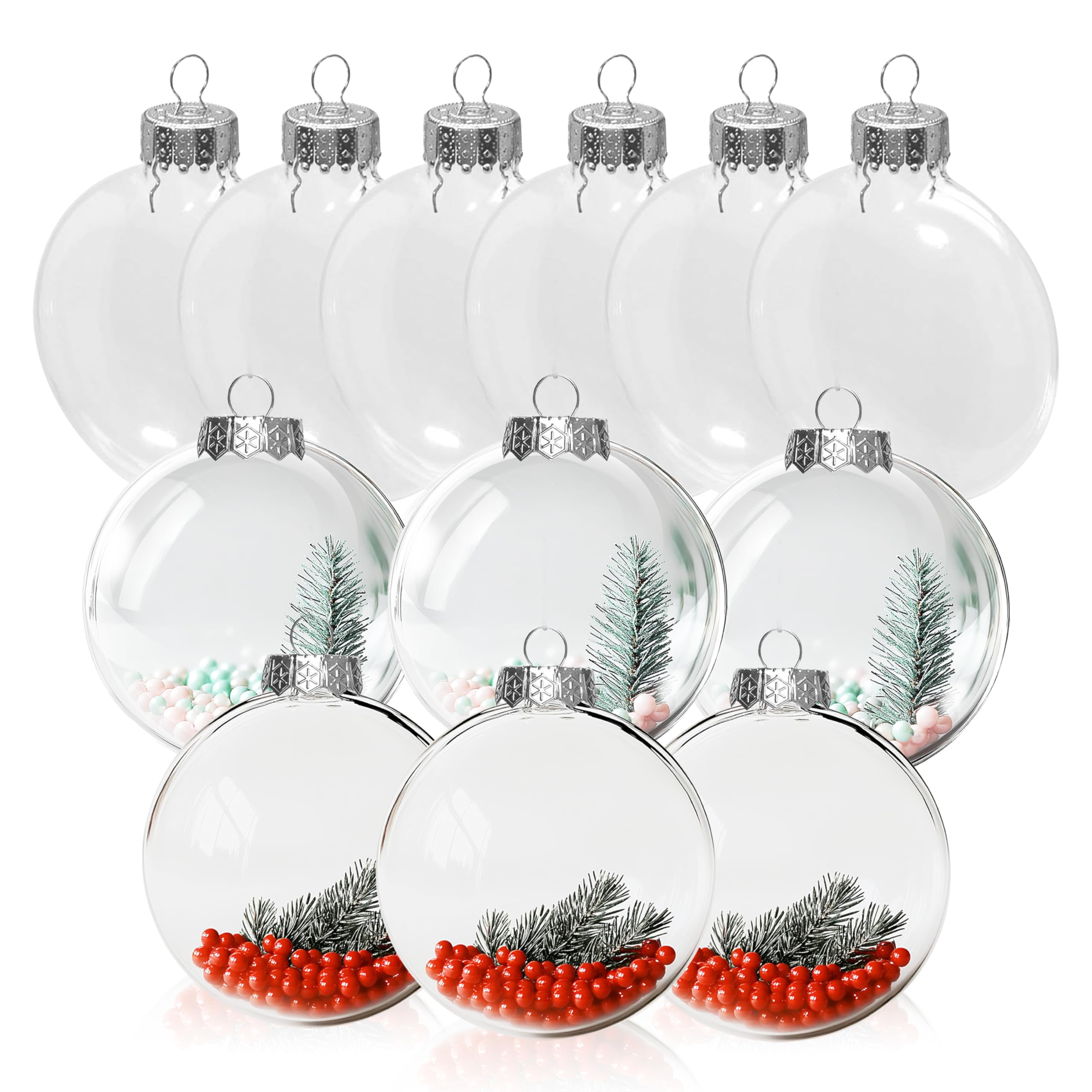 Amazon.com: Clear Glass Ornaments for Crafts - 80mm (3.15 inches) Flat ...