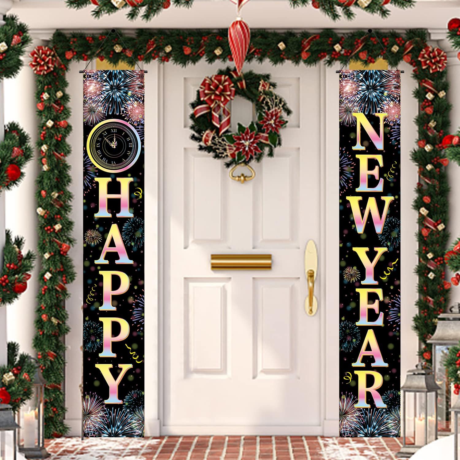 Amazon.com: 2025 New Year Decorations -72 x 12 Inch Happy New Year ...
