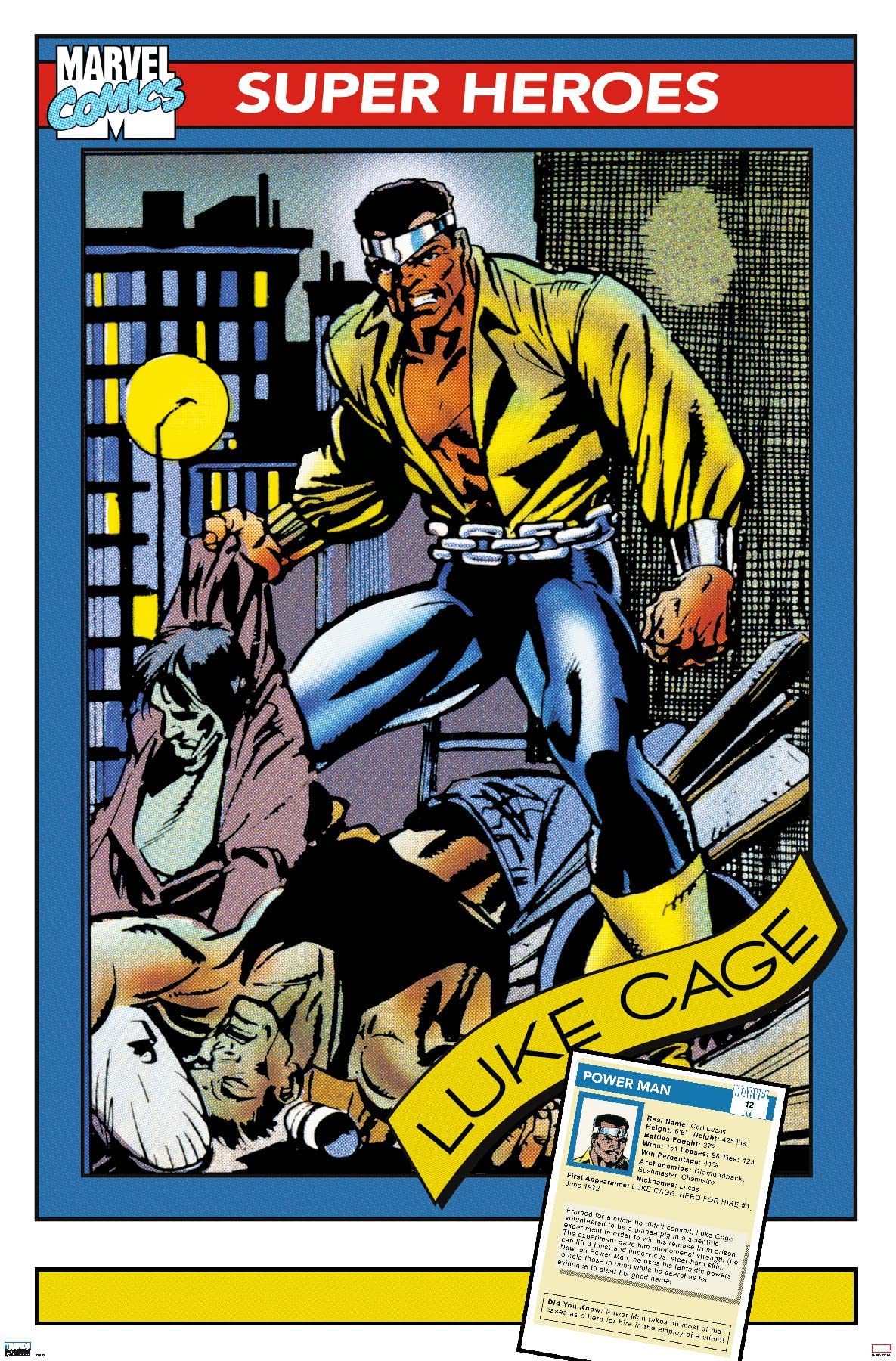 Amazon.com: Trends International Marvel Trading Cards - Luke Cage Wall ...