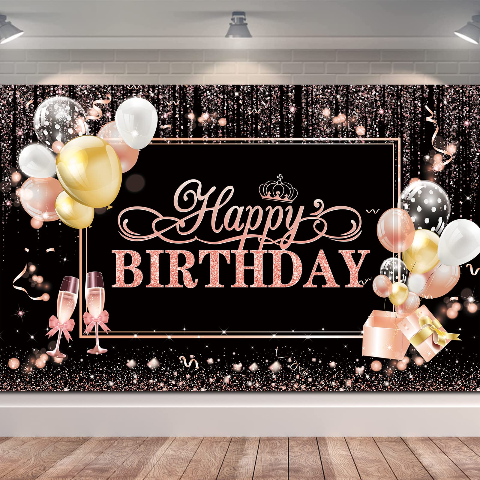 Amazon.com : CIHER 184CM x 114CM Happy Birthday Backdrop Happy Birthday ...