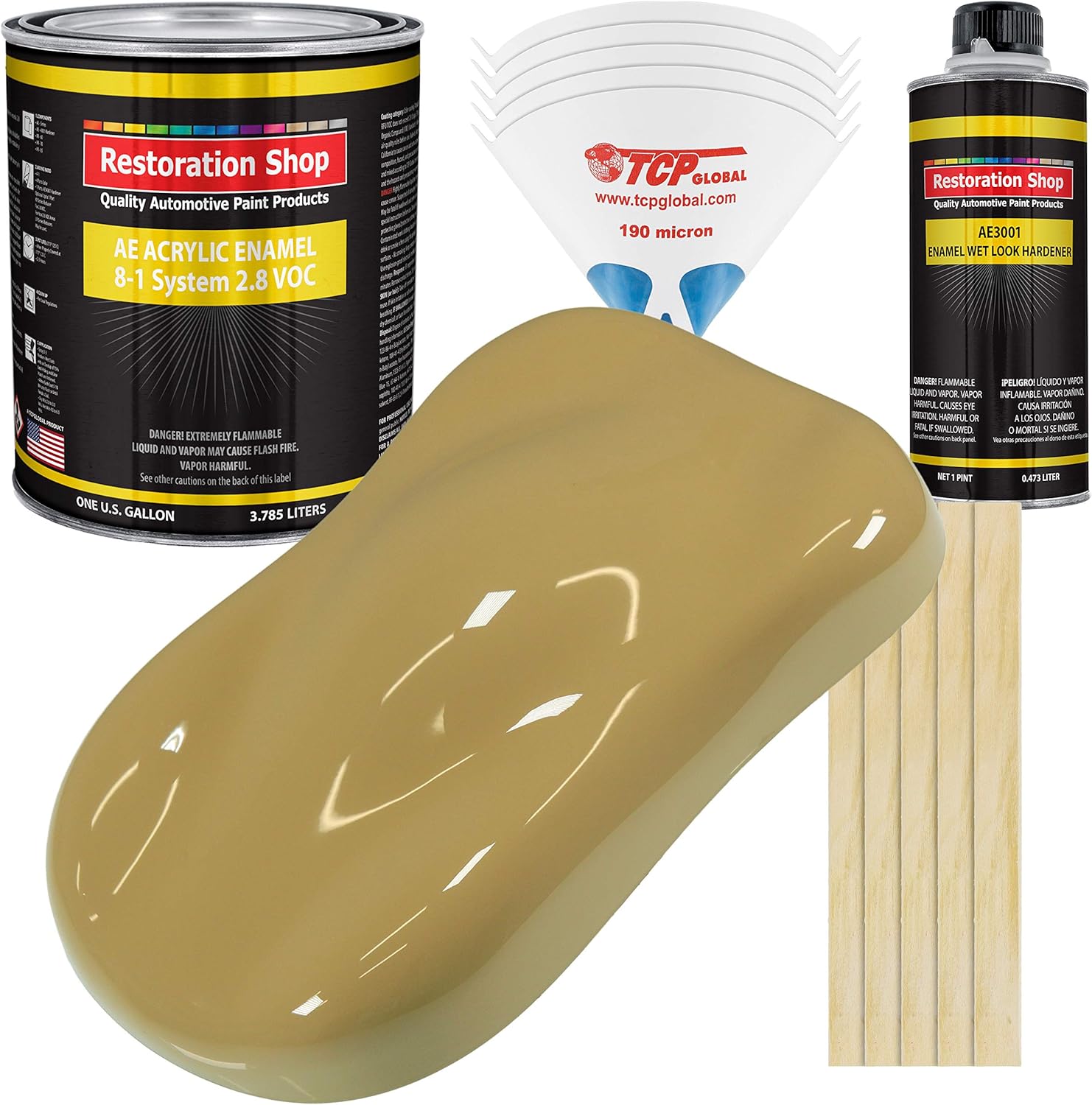 BUCKSKIN TAN Acrylic Enamel Single Stage Car Auto Paint Gallon Kit ...