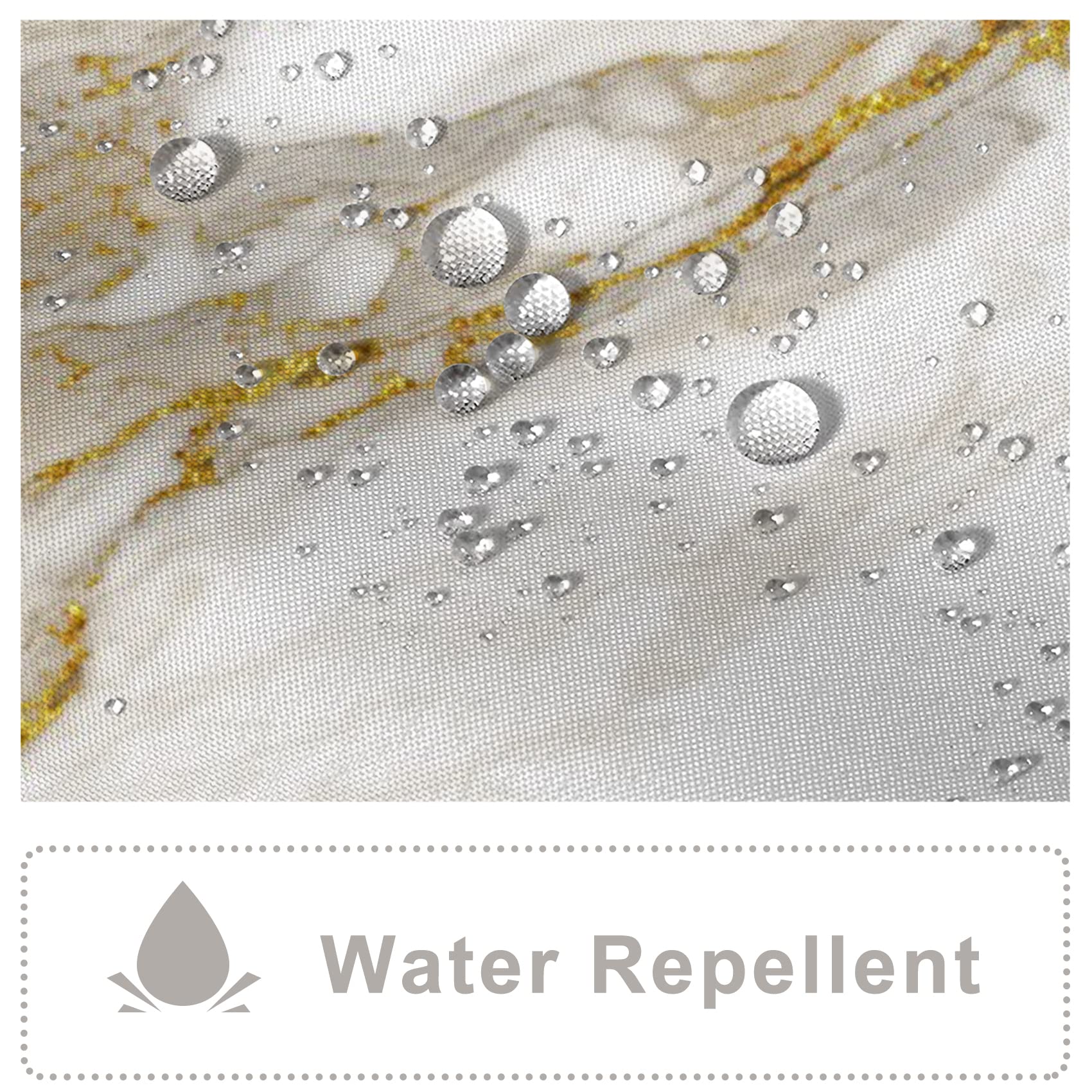 AWERT Abstract Minimalism White and Gold Ink Art Marble Shower Curtain ...