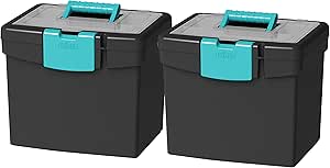 Amazon.com : Storex Portable File Box, with Lockable XL Supply Storage ...