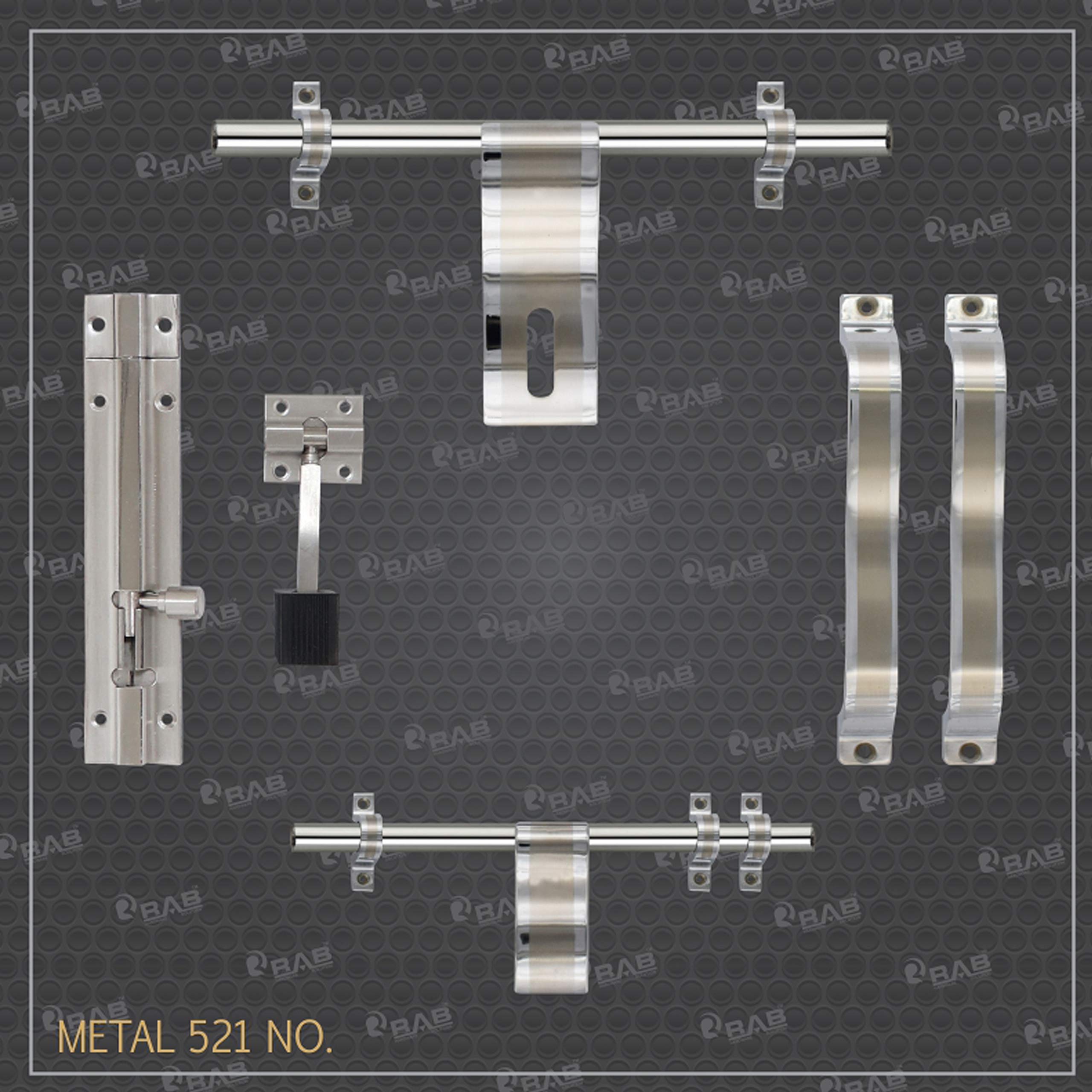 RAB Door Kit 10" Metal (1-Aldrop, 1-Latch, 2-Handle, 1-Tower Bolt, 1 ...