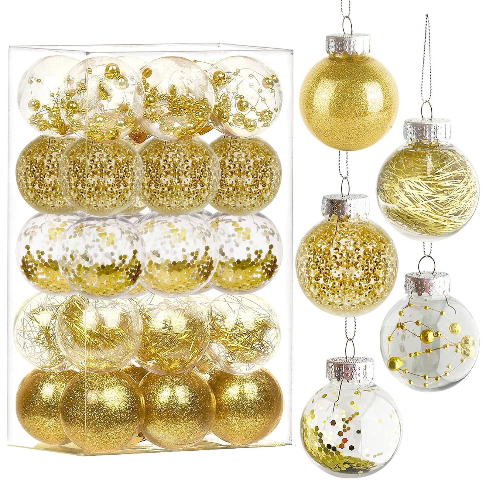Amazon.com: FUYCIEUM 30 Pack Clear Christmas Balls Ornaments, 60MM/2.36 ...