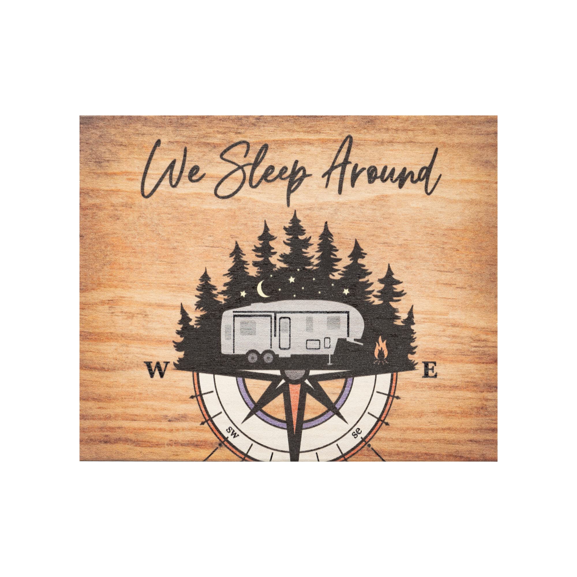 Amazon.com: JennyGems We Sleep Around Wooden Sign, Camper Decor, RV ...