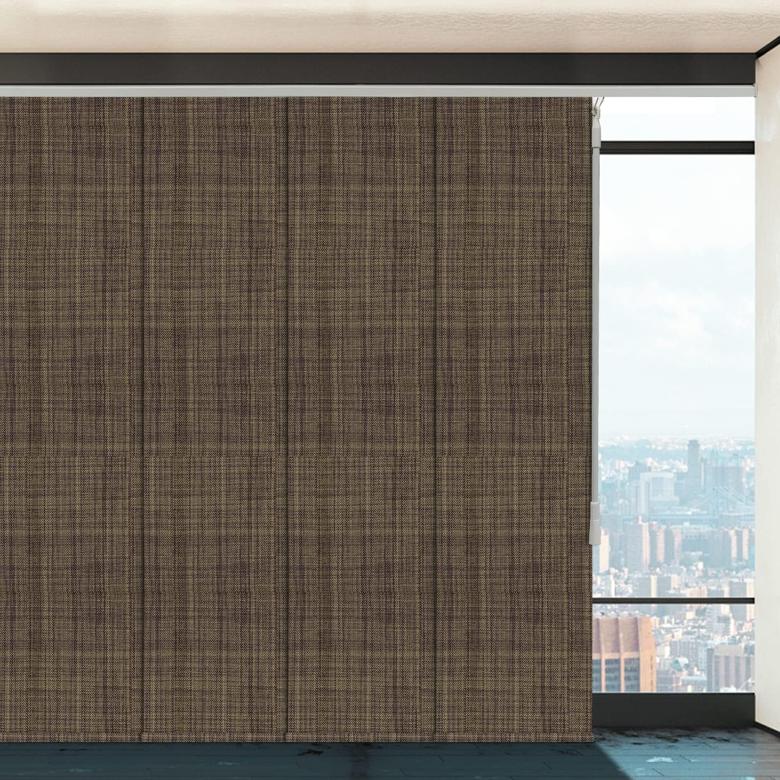 Amazon.com: Custom Blackout Cordless Sliding Panels Track Blinds, 4 ...