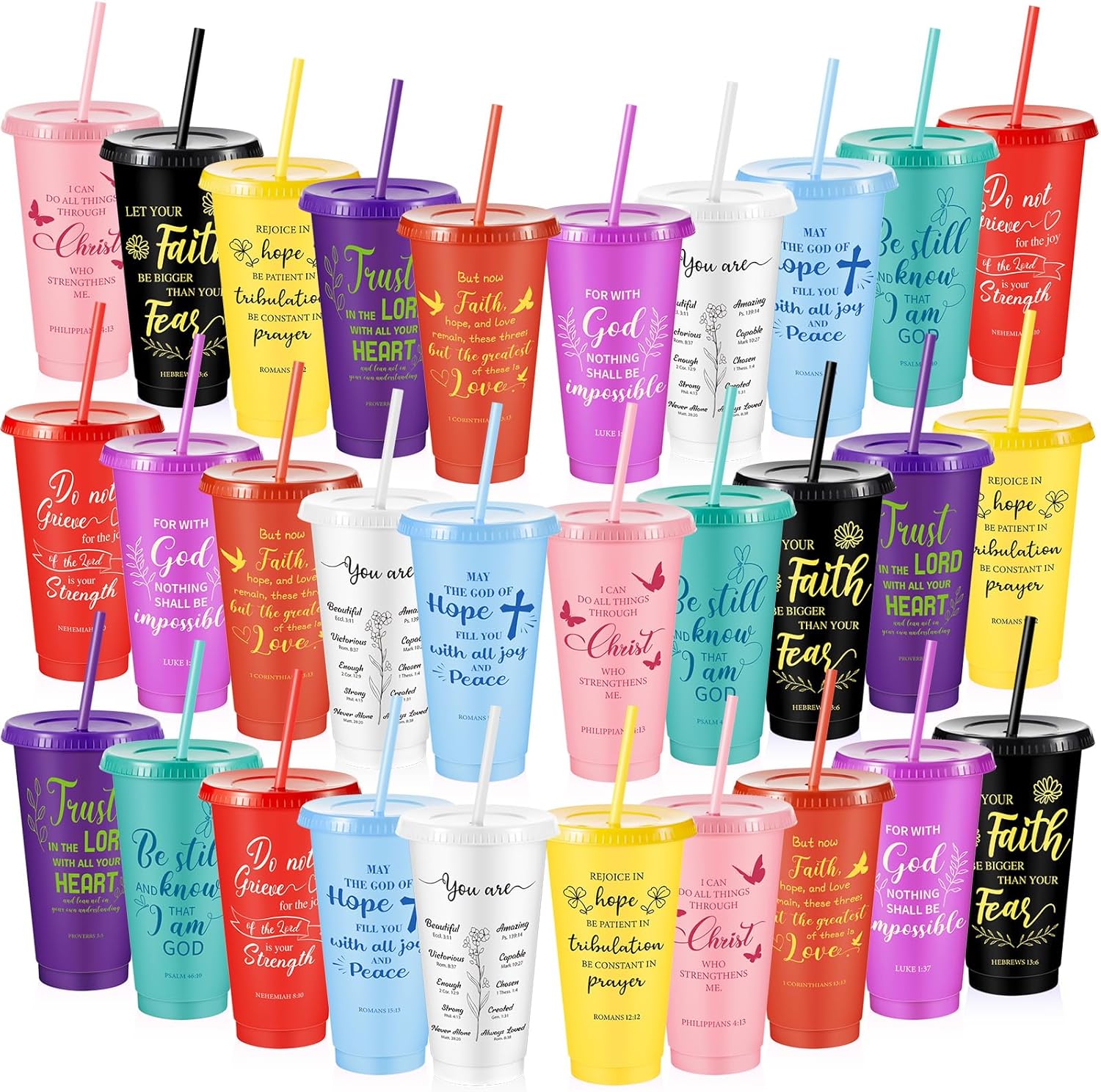 Amazon.com | Uiifan 30 Pcs Christian Gifts Cups Bulk for Women Bible ...