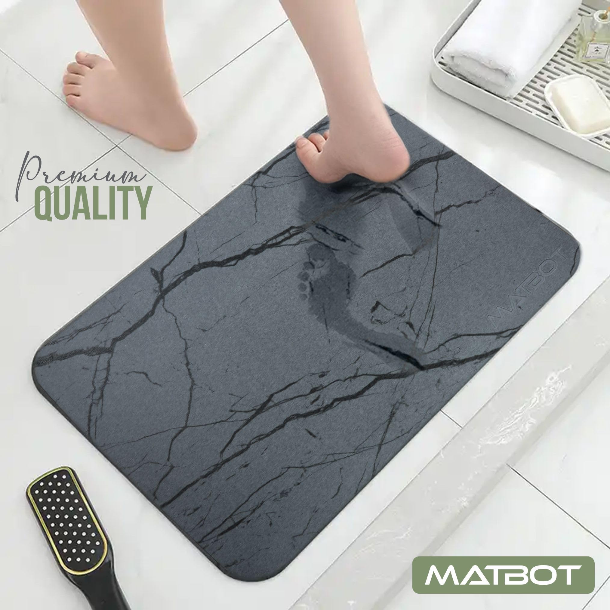 Diatomite Stone Bath Mat, Diatomaceous Earth Bath Mat, Non-Slip, Highly ...
