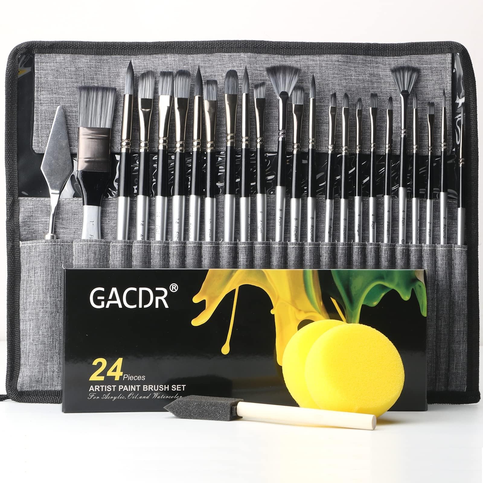 Amazon.com: Nicpro 36pcs Paint Brush Set, Professional Paintbrushes ...