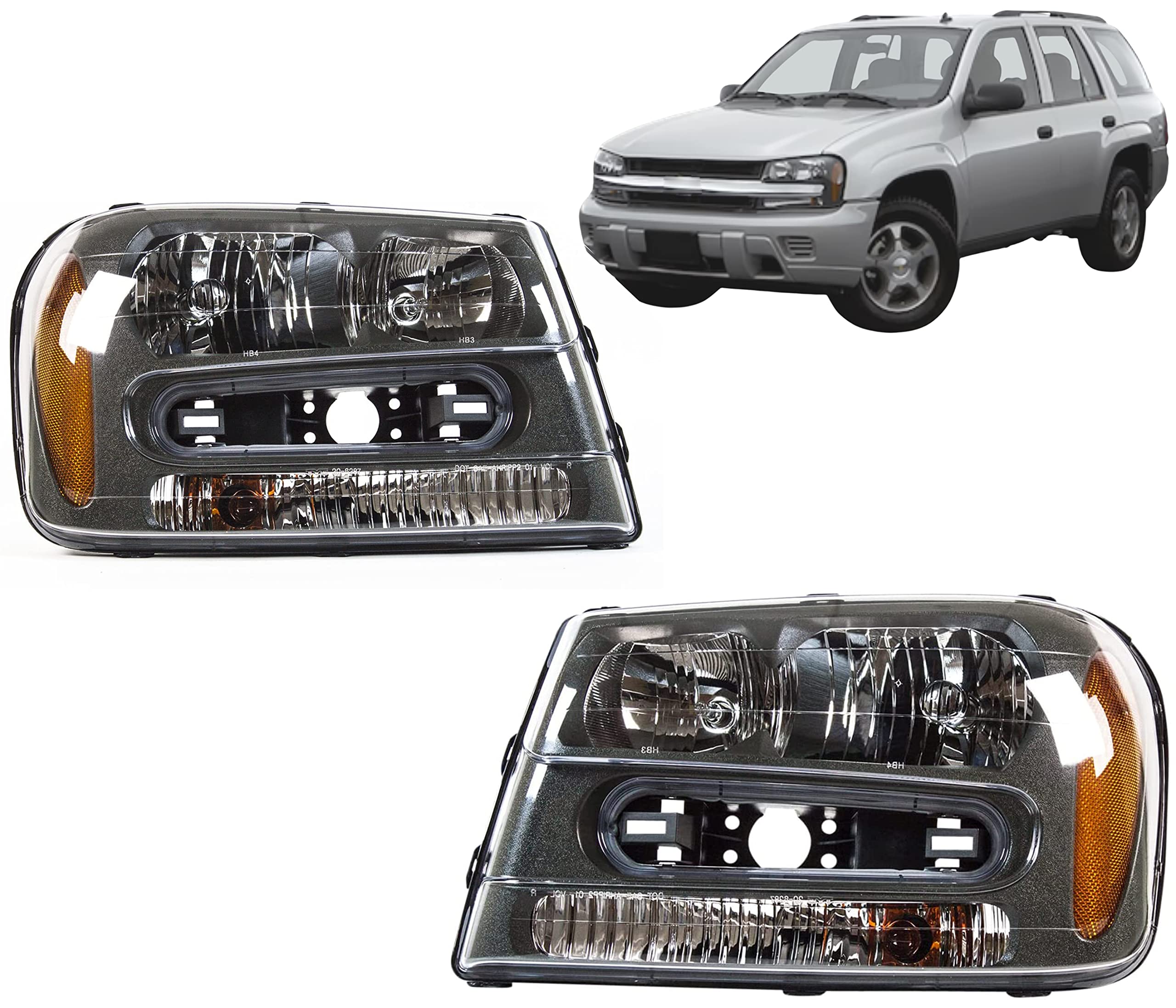 Amazon.com: Headlamps Assembly Pair Set Compatible With Chevrolet ...