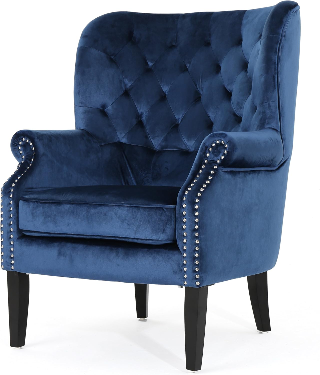 Christopher Knight Home Tomlin Velvet Club Chair, Cobalt 32D x 31W x ...