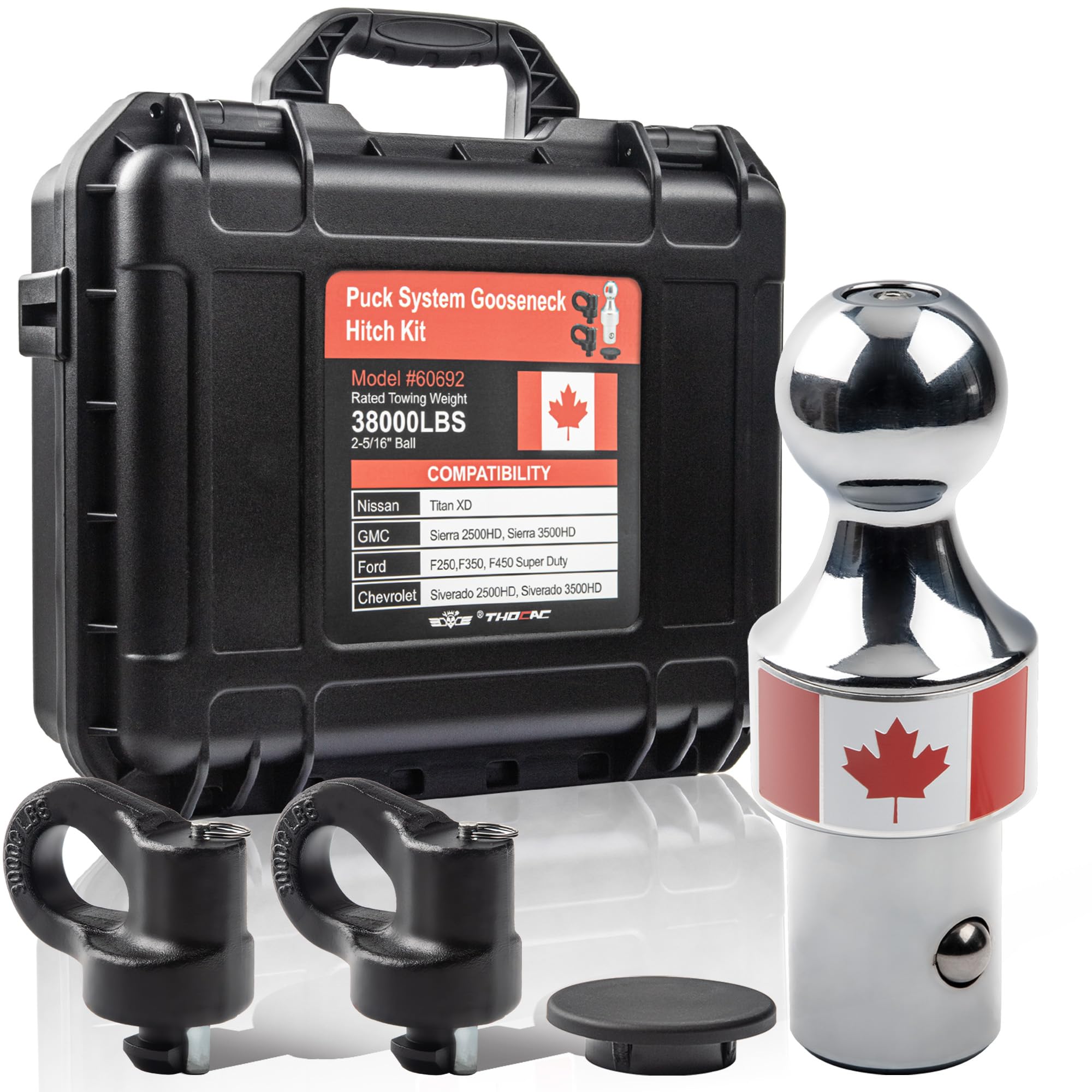 THOCAC 60692 Puck System Gooseneck Hitch Kit with Storage Suitcase for ...