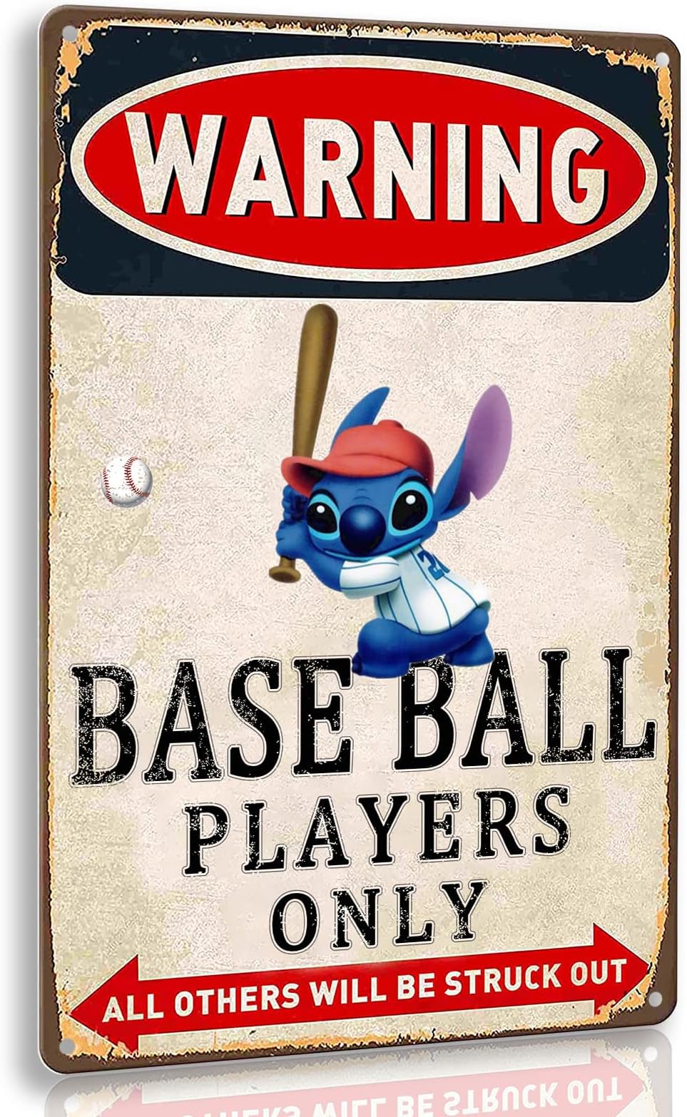 Amazon.com: Stitch Baseball Room Decor Baseball Tin Signs Boys Baseball ...