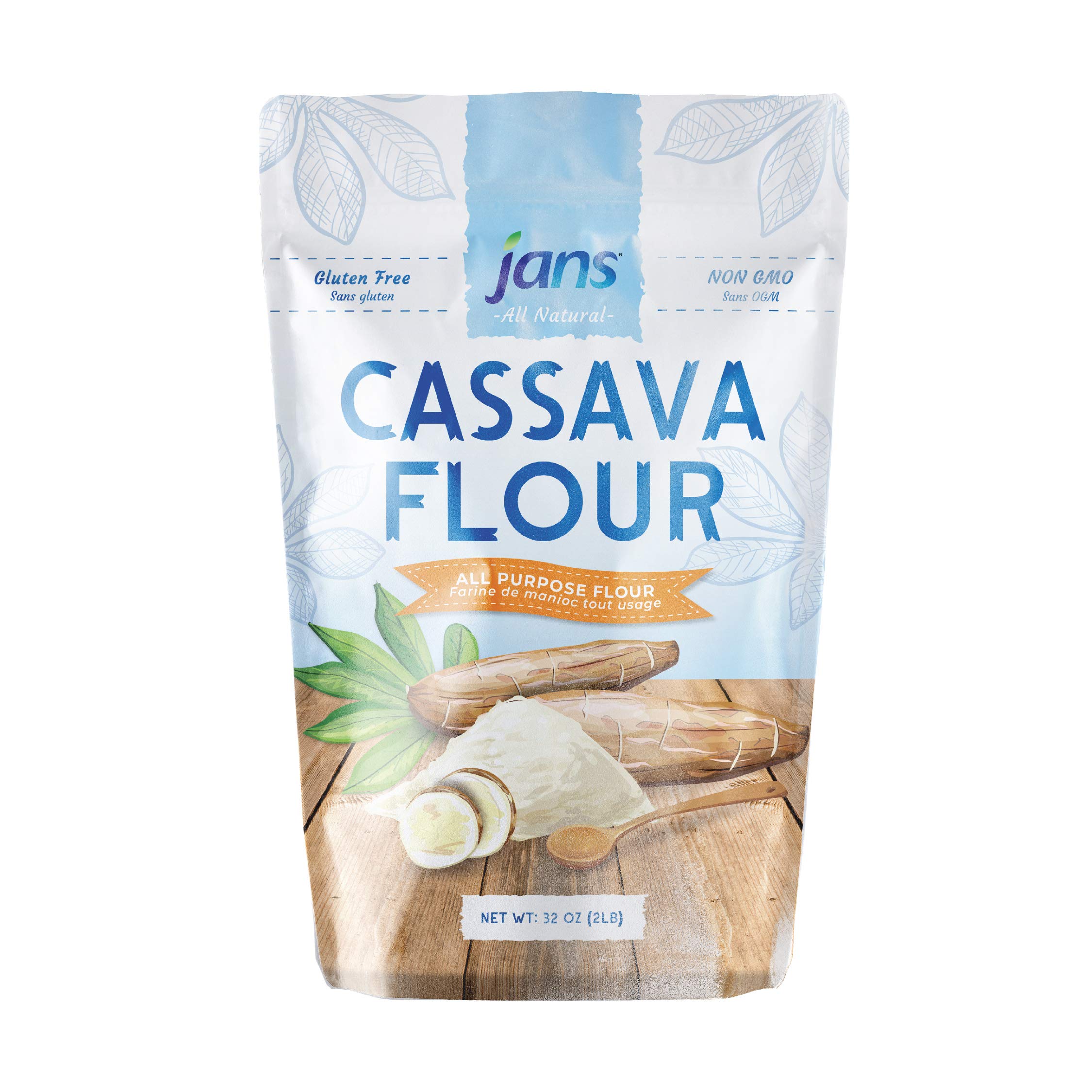 Amazon.com : Jans All Natural Cassava Flour 32 oz (2lbs) | Gluten-Free ...