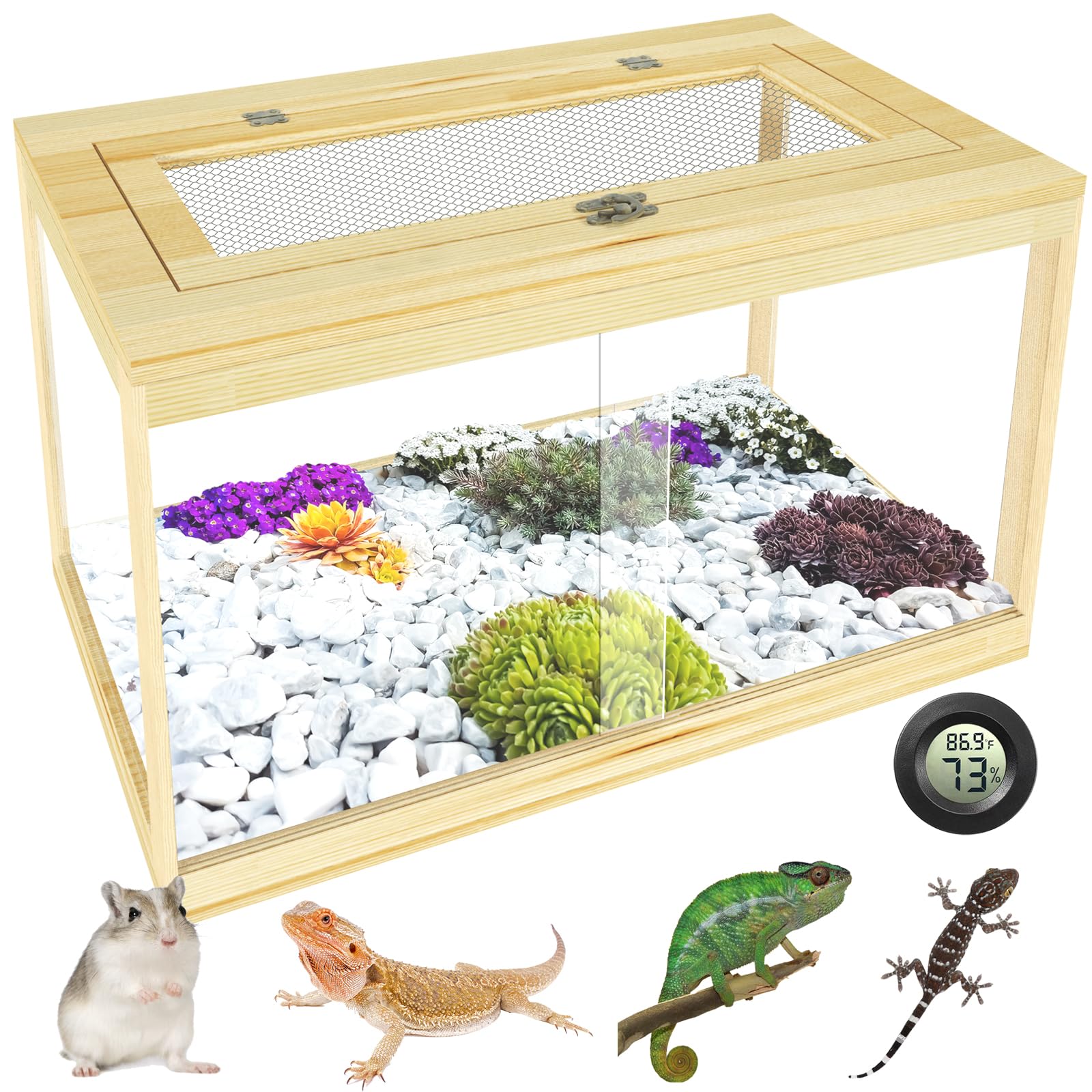 Amazon.com : Reptile Terrarium Tank 28 Gallon, Snake Enclosure, Lizard ...