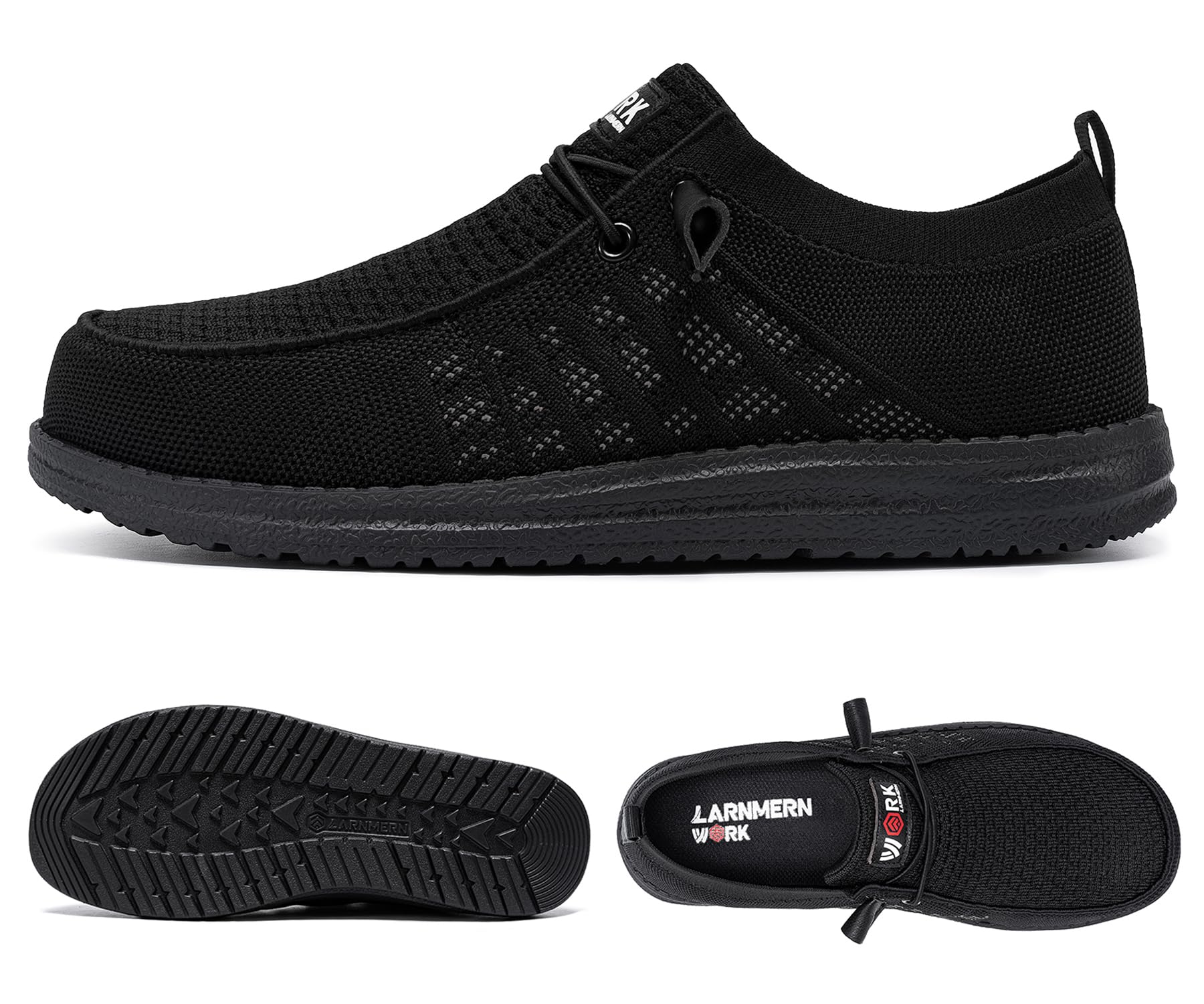 Snapklik.com : LARNMERN Slip On Steel Toe Shoes Men Lightweight ...