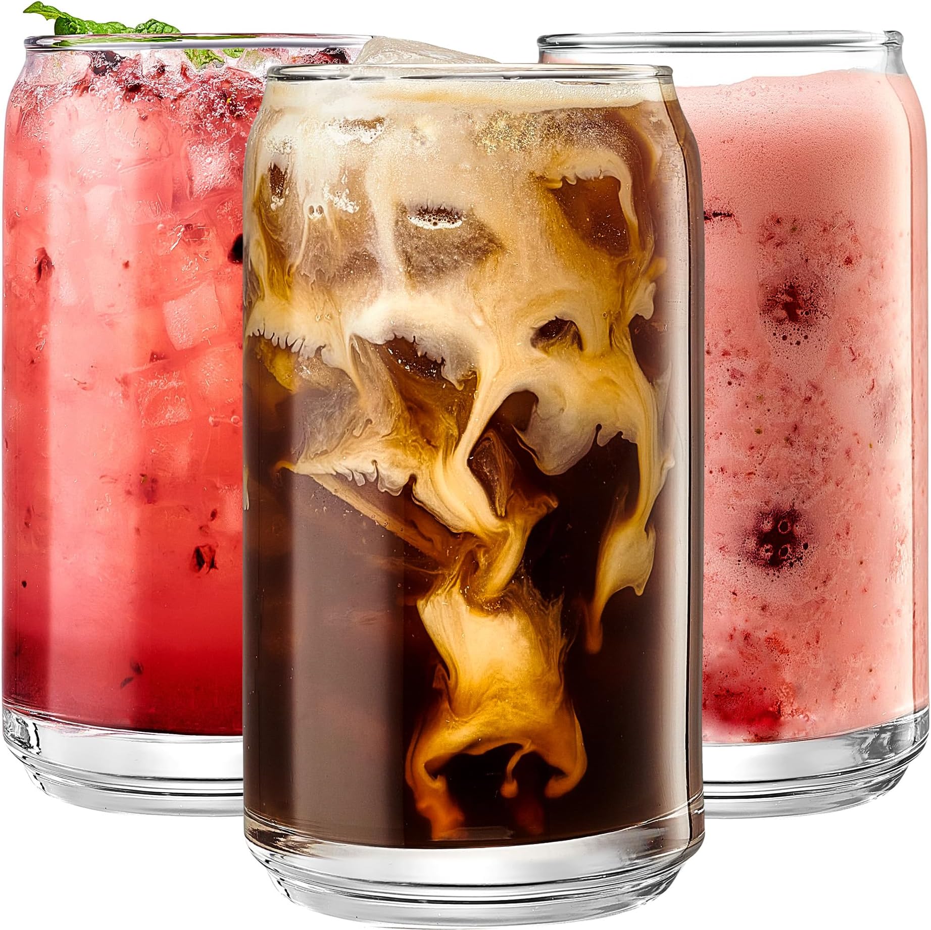 ALINK Lot de 4 verres à eau potable à bulles – Gobelets en verre ondulé ...