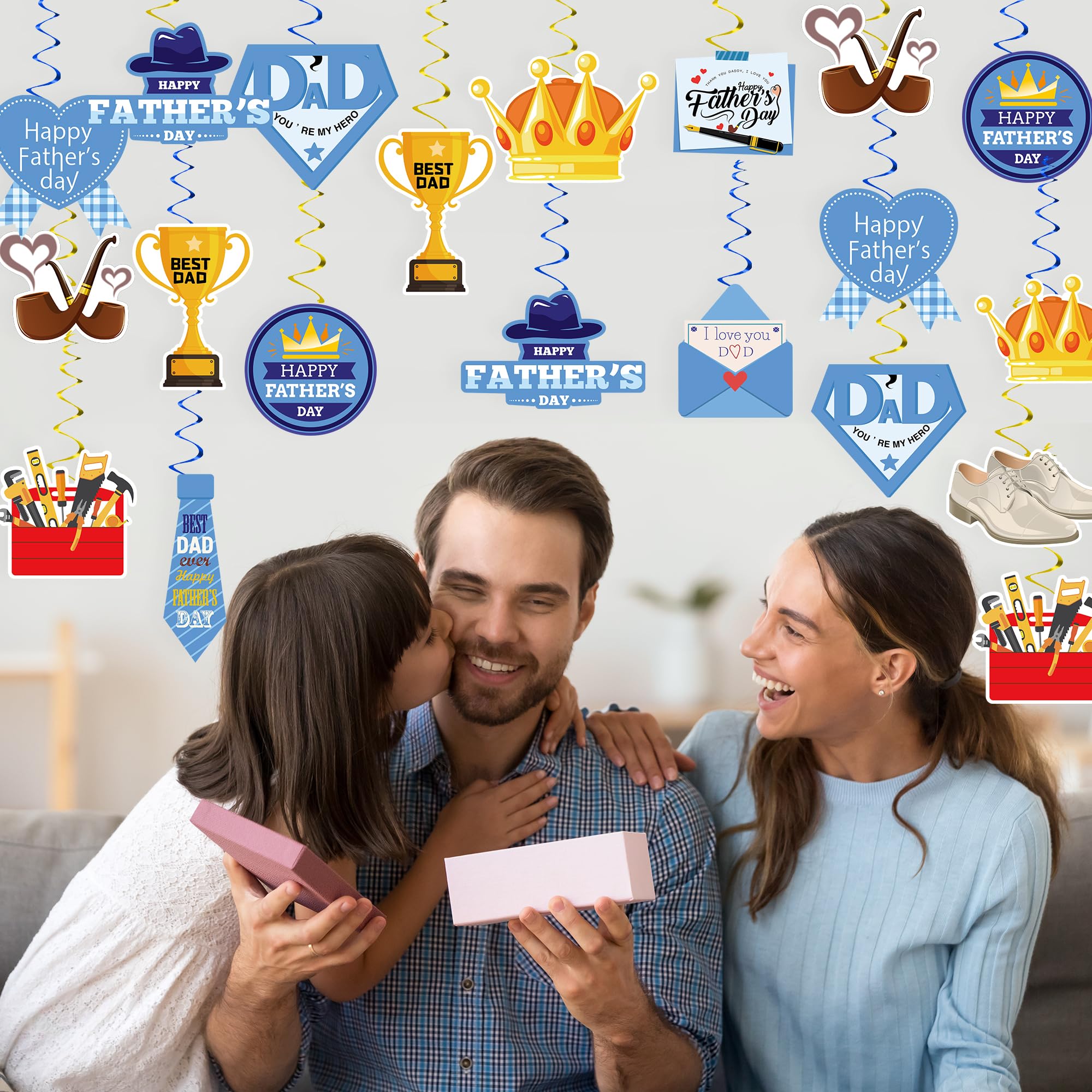 Snapklik.com : Fathers Day Decorations 62PCS Hanging Swirls Fathers Day ...