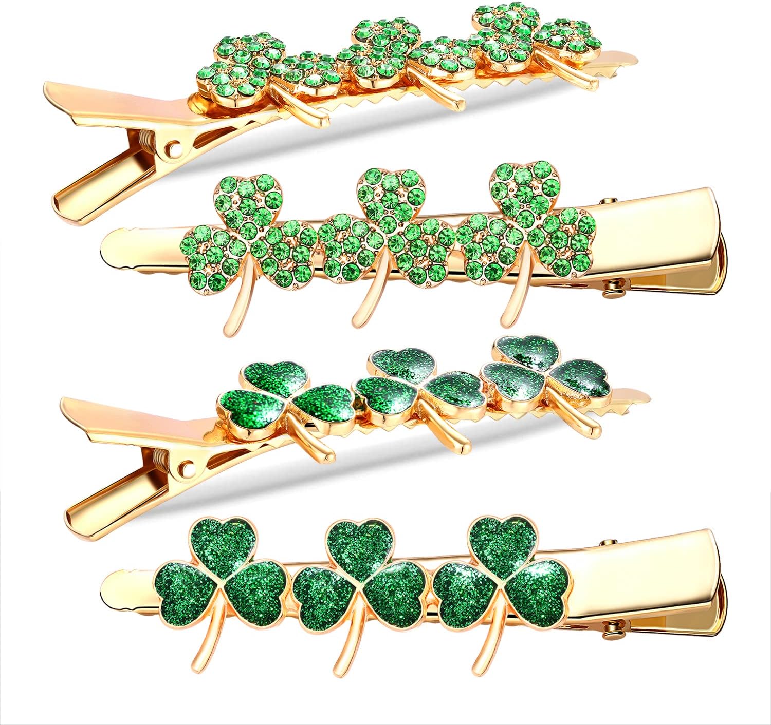 Amazon.com : 6 Pack St. Patrick's Day Glitter Sequin Shamrocks Hair ...