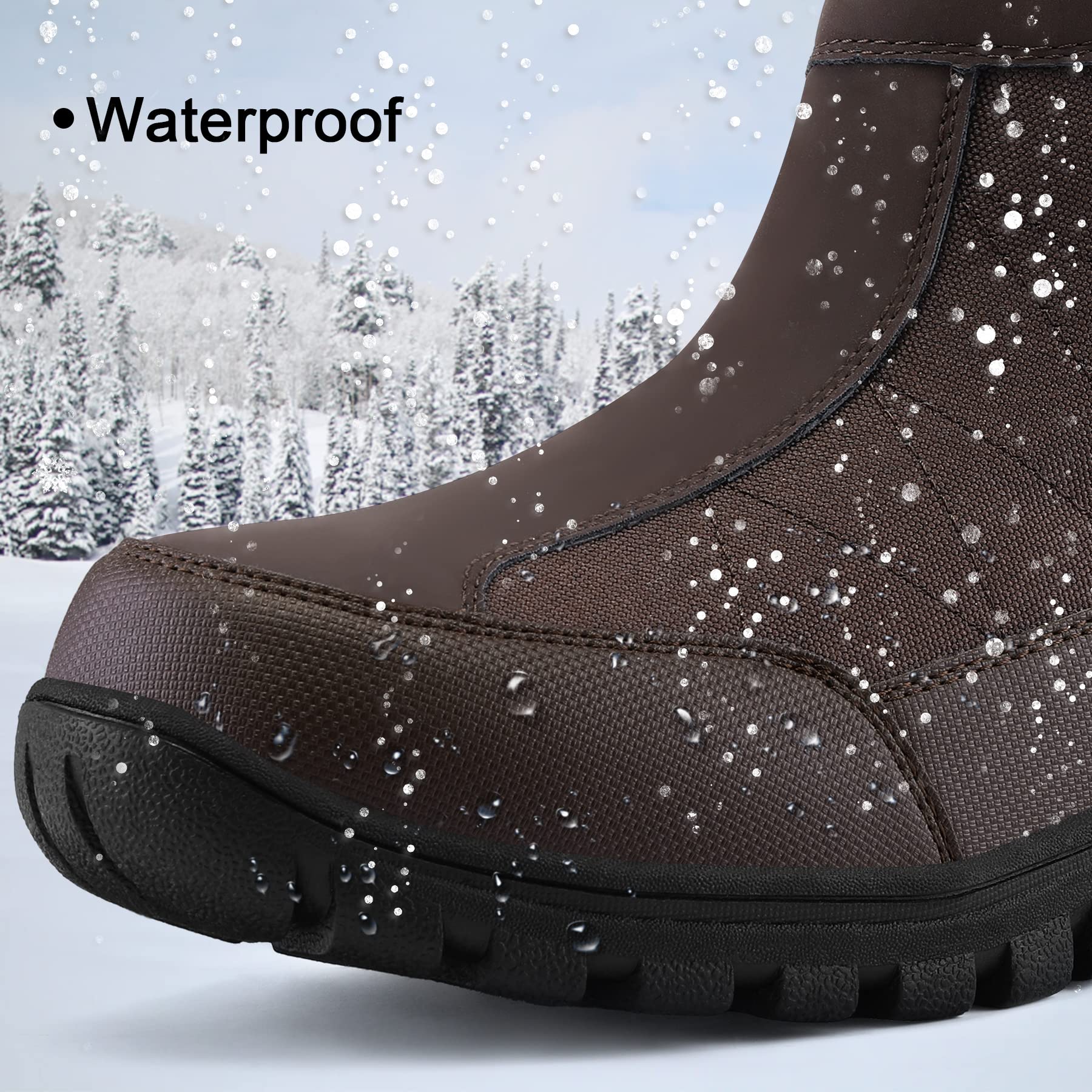 Snapklik.com : Mysoft Mens Insulated Winter Snow Boots Waterproof Fur ...