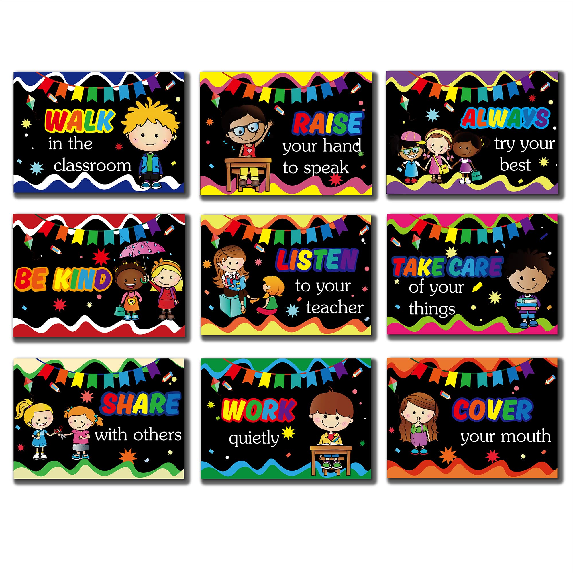 9 Classroom Rules Posters Classroom Expectations Posters For Preschool ...