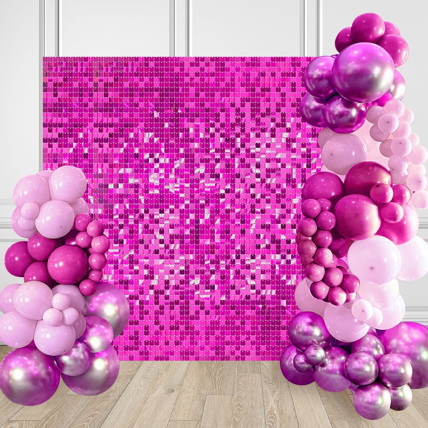 Amazon.com : Photo Backdrop Shimmer Wall Backdrop Hot Pink Sequin Wall ...