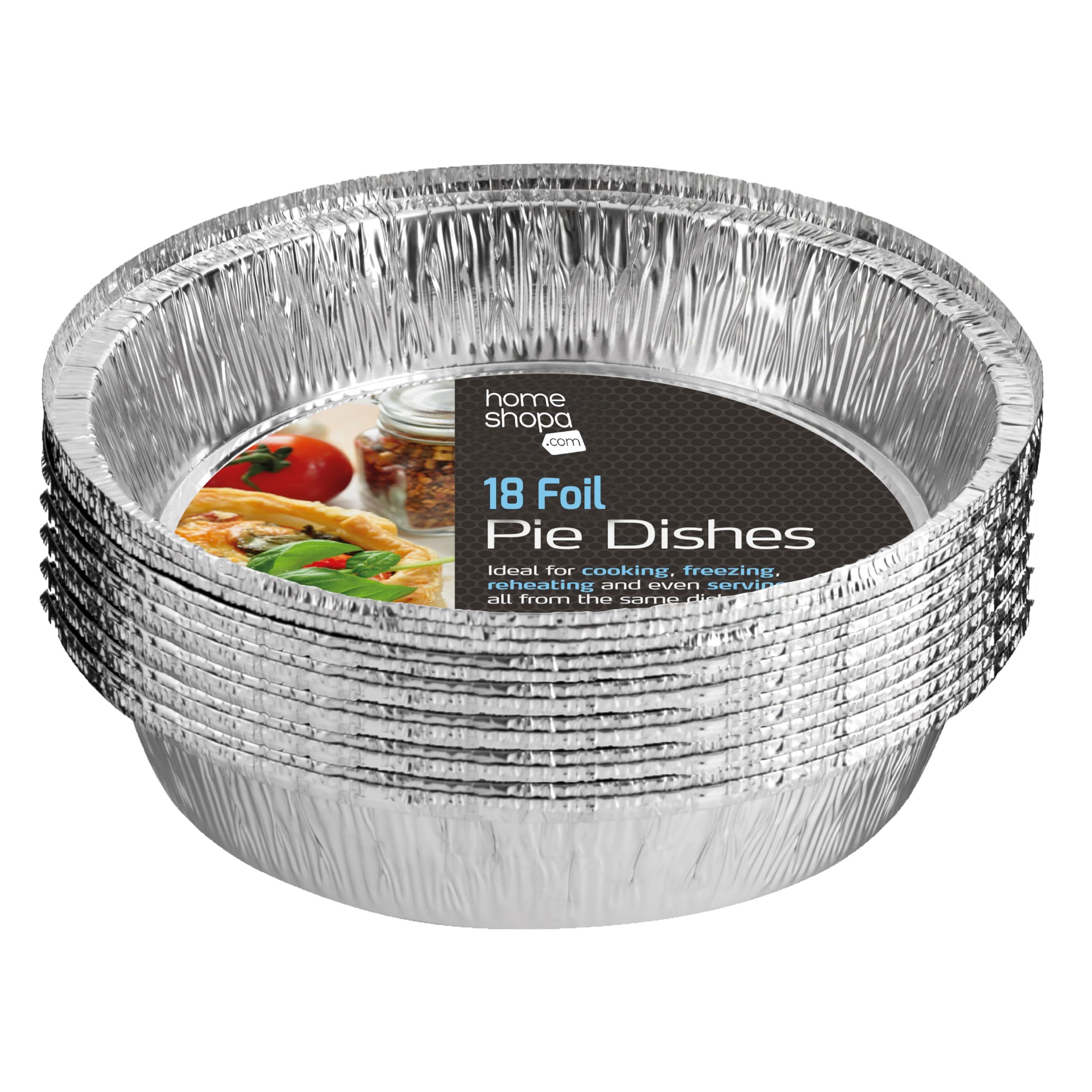 Homeshopa Aluminum Foil Pie Pan, 18 Pack Disposable Round Flan Trays ...