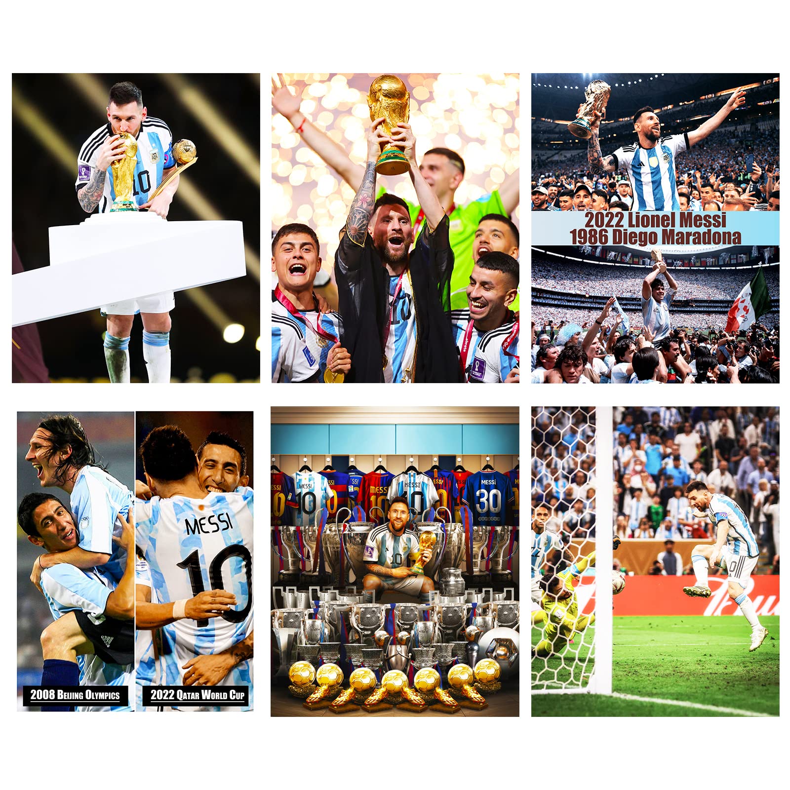Buy Messi - Set of 6 pcs 2022 Qatar World cup Lionel Messi 8*10 Inch ...