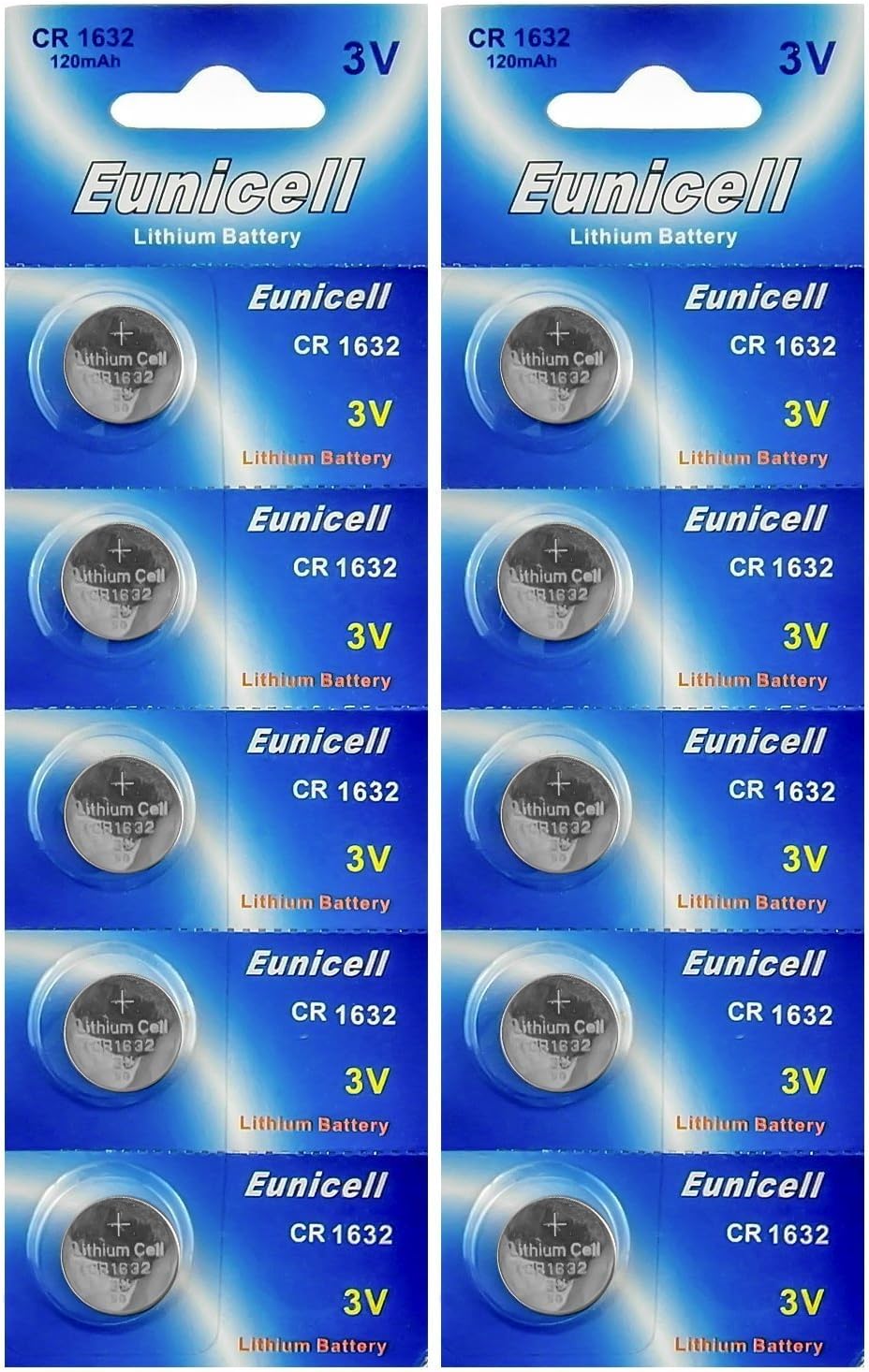 10 X CR1632 DL1632 LM1632 CR 1632 Batteries Button Cells Lithium 3V ...