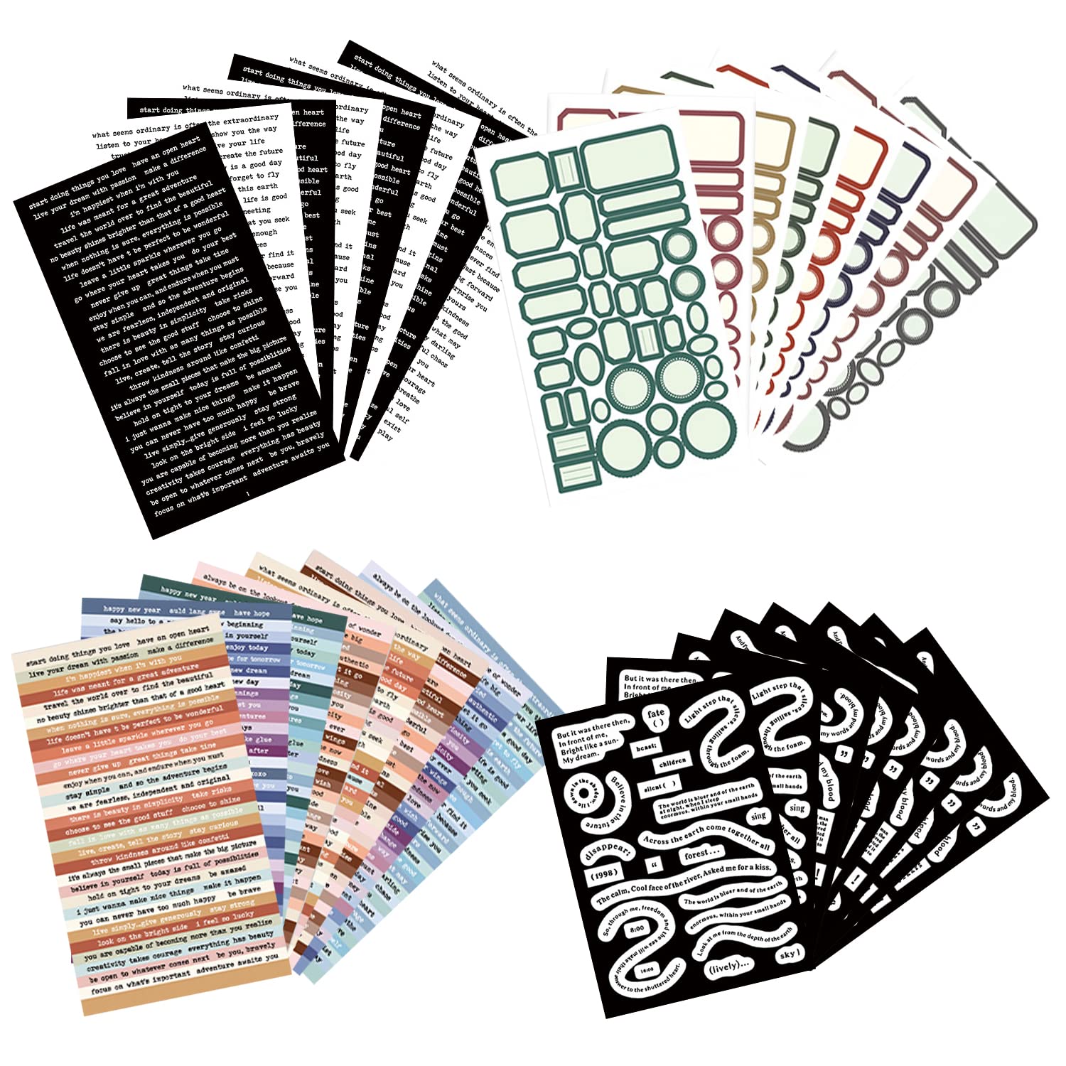 32 Sheets Small Talk Stickers, Scrapbook Stickers, Retro Phrase ...